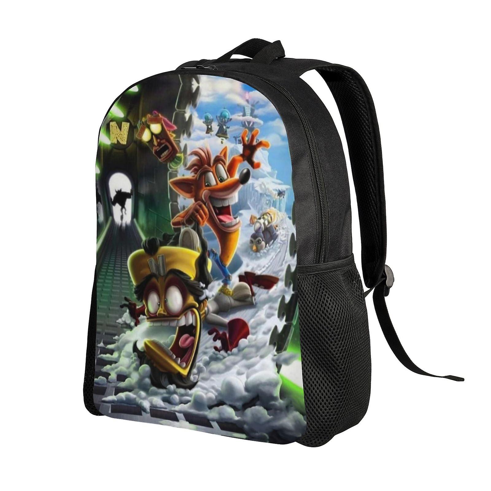 Crash Bandicoot Fashion Backpack Daypack for Work Anime Bag Notebook ...