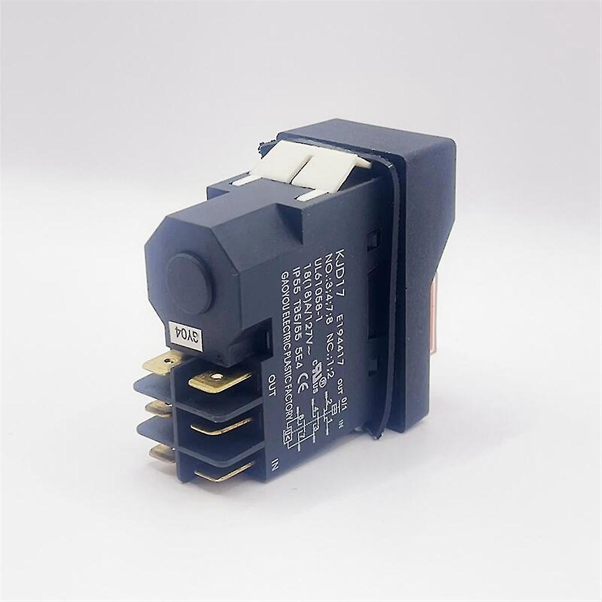 KJD17 6 Pins Electromagnetic Start Push Button Switches 18A AC127V IP55 ...