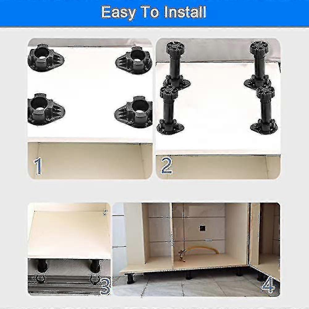 20pcs Furniture Feet Adjustable Cupboard Foot Leg Unit Cabinet Legs ...