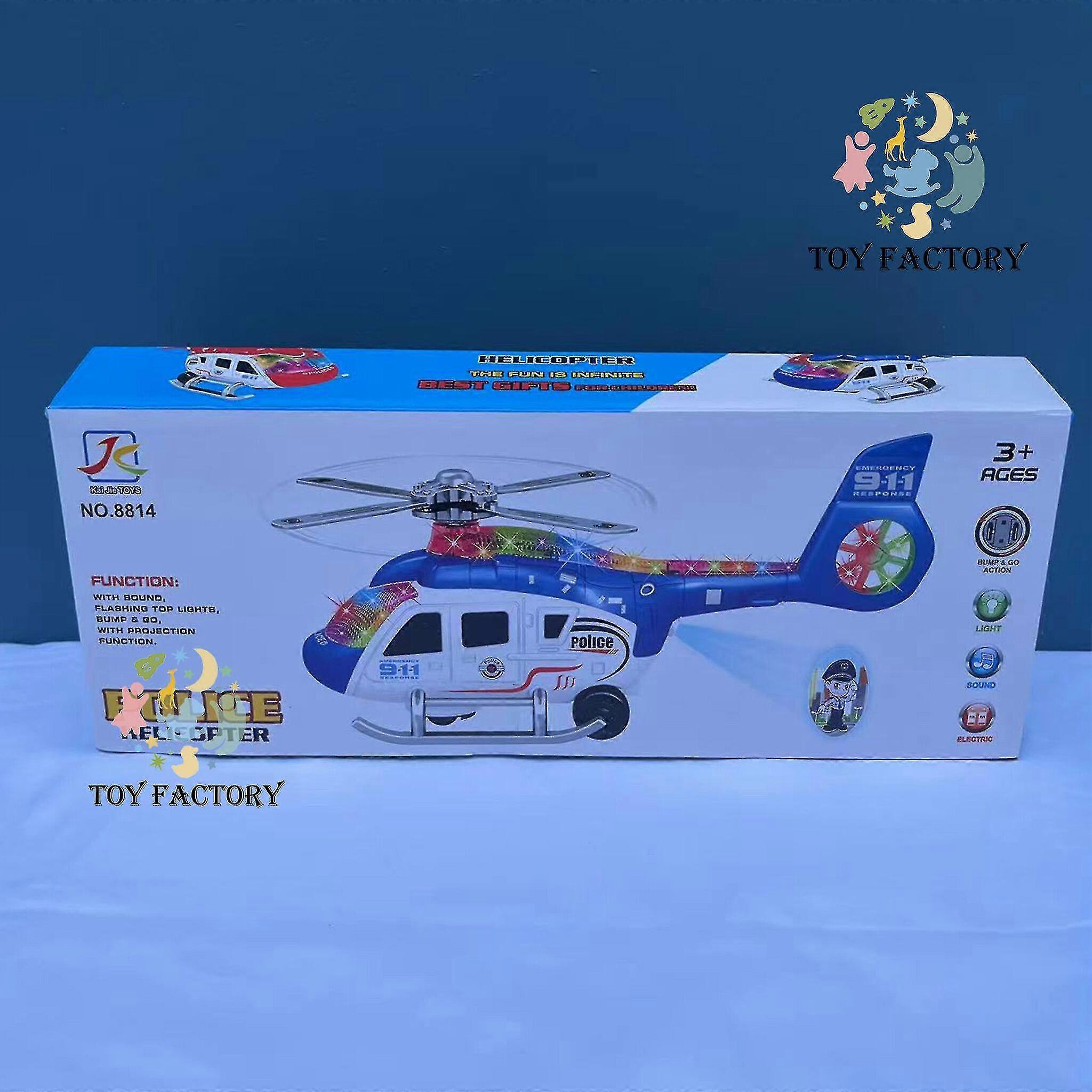 Kids Toy Police Helicopter Medium Size Rolling With Sounds And Lights ...