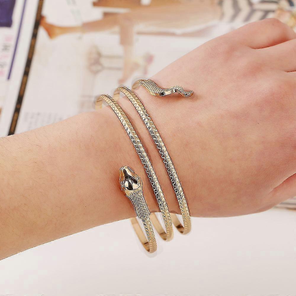 2 Pack Snake Arm Cuff Snake Armband Swirl Snake Bracelets Spiral Upper Arm Cuff Armlet Bangle ...
