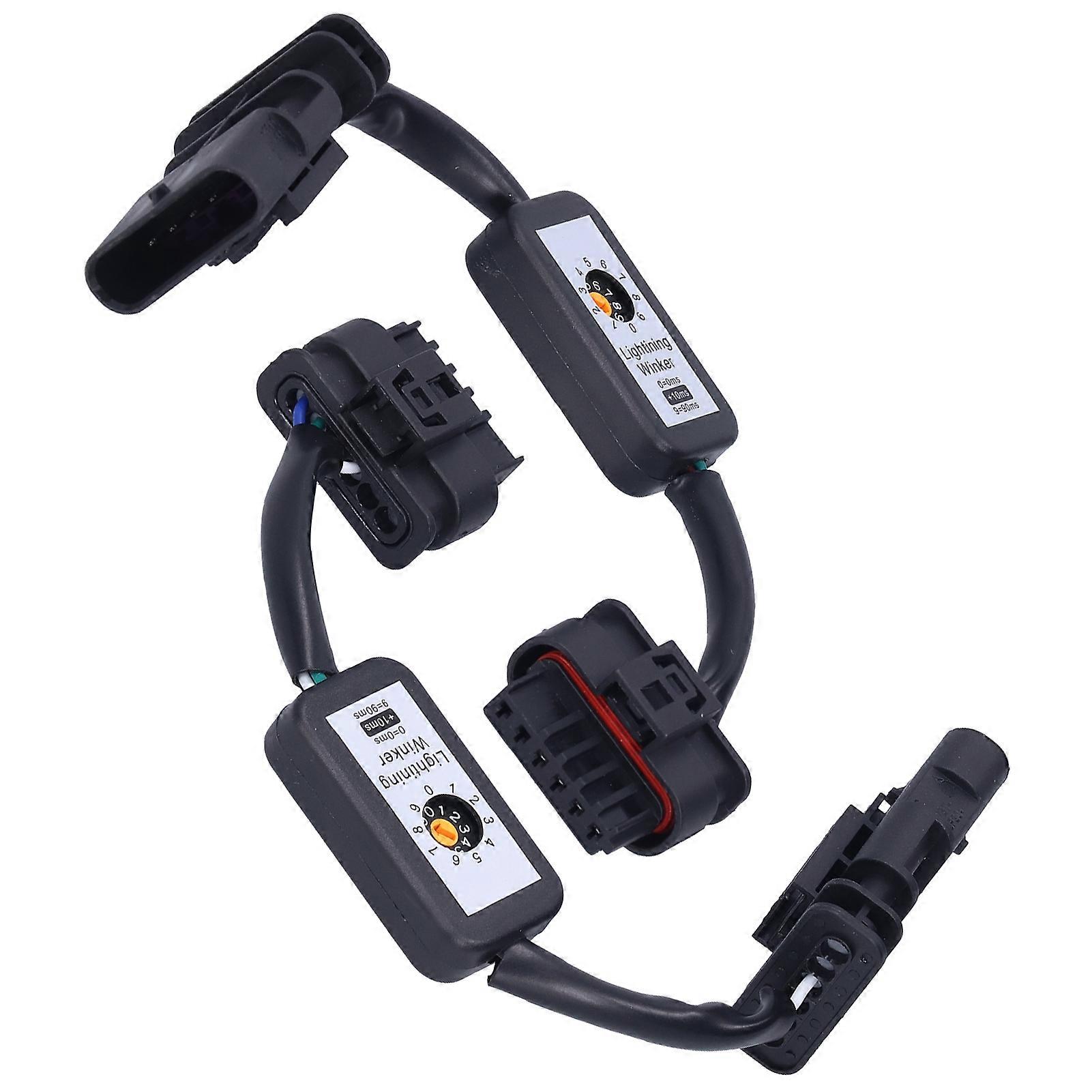 Pair LED Tail Lights Dynamic Turn Signal Adapter Harness Blinker Module ...