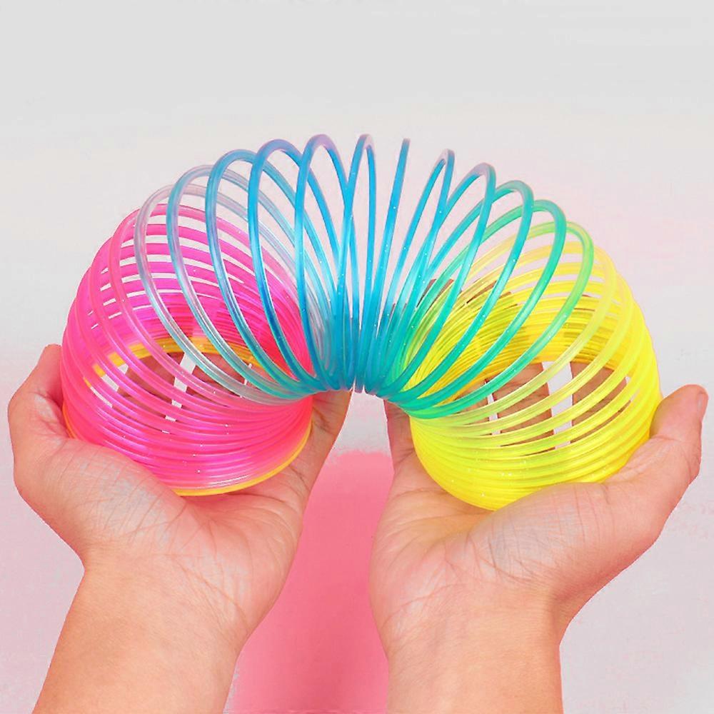 Rainbow Coil Spring Toy, Classic Novelty and Colorful Neon Plastic Toy ...