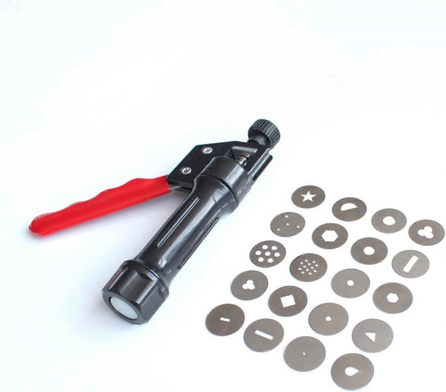 Clay Gun Extruder and 20 Pieces Stainless Steel Overfilled Mud Machine ...