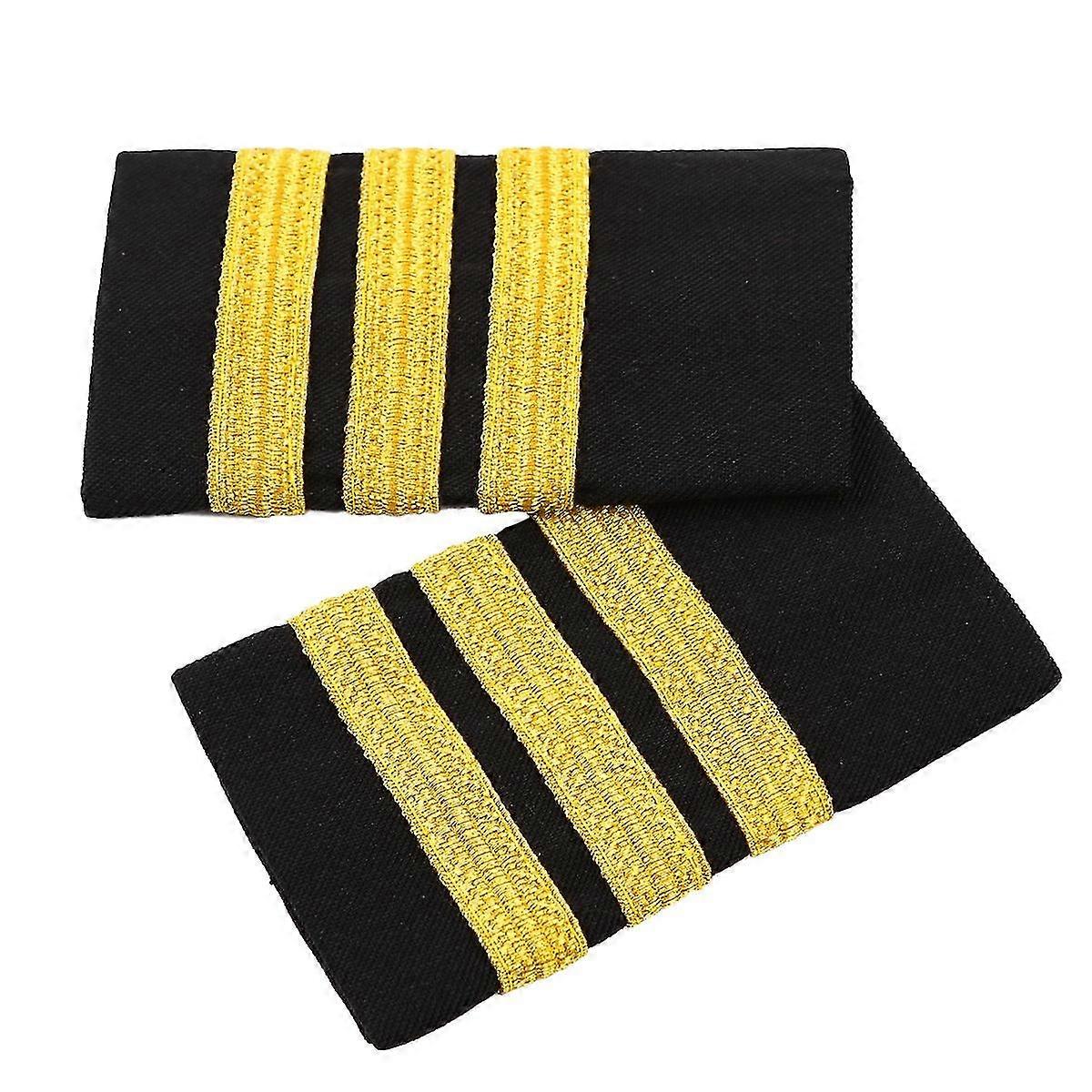 Traditional Pilot Bar Epaulettes Fashion Gold Stripes Brooch Epaulets ...