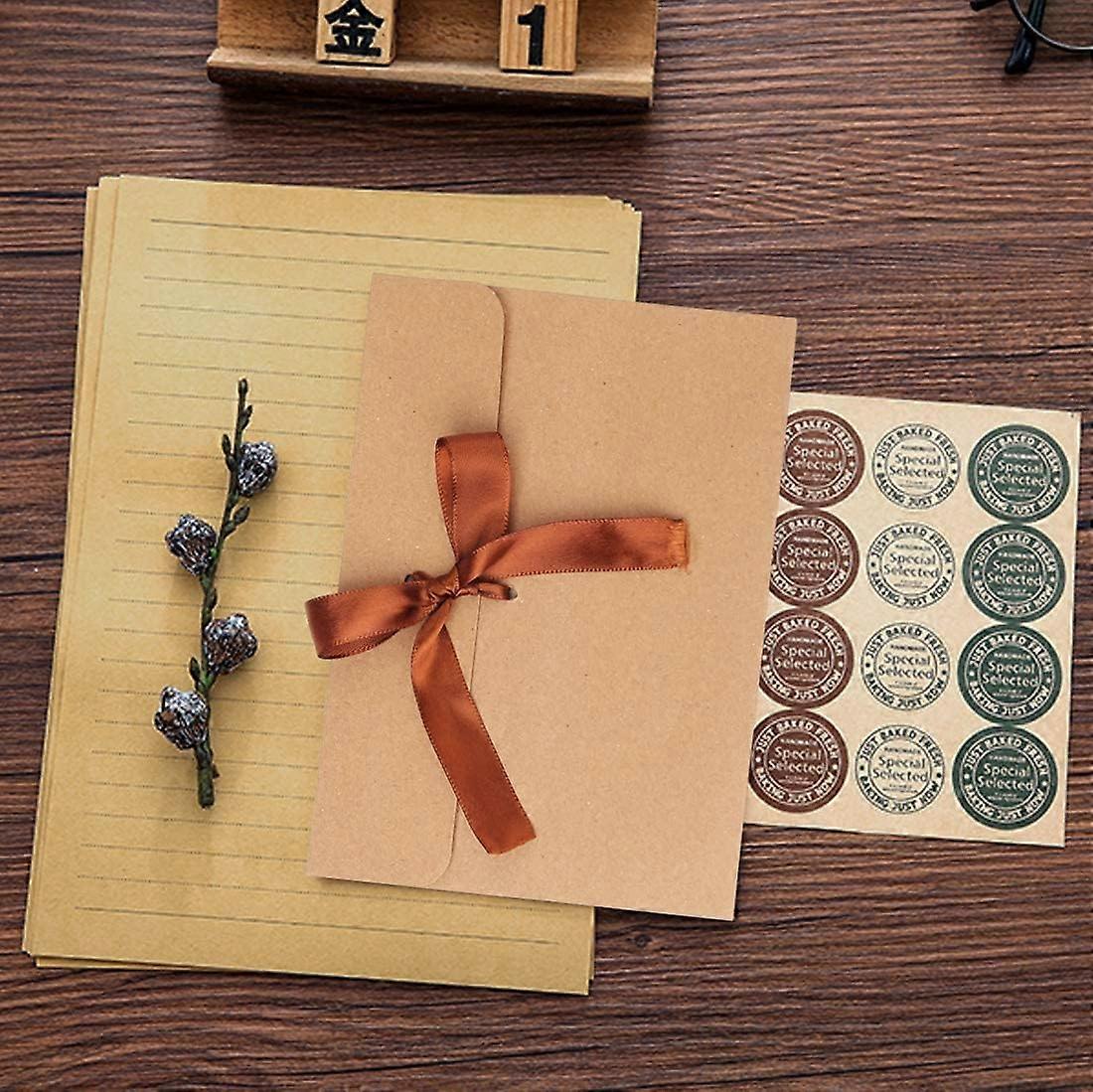 20 Pcs Envelopes with Ribbon, Gift Envelopes Mini Kraft Paper Envelopes ...