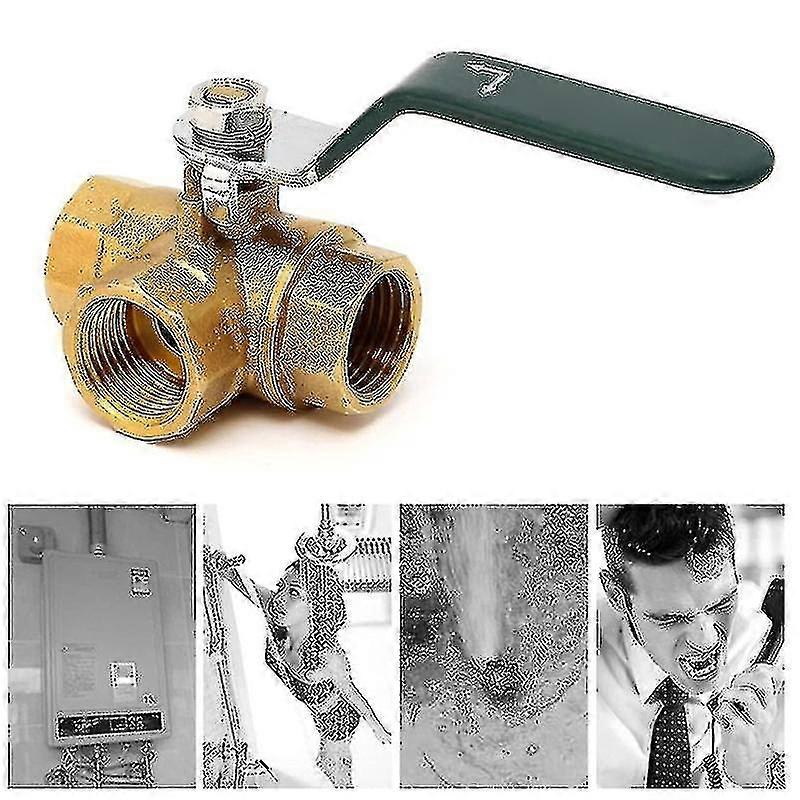 3-way (l-port) Ball Valve, Lever Handle, Female (dn15 1/2') Made Of ...