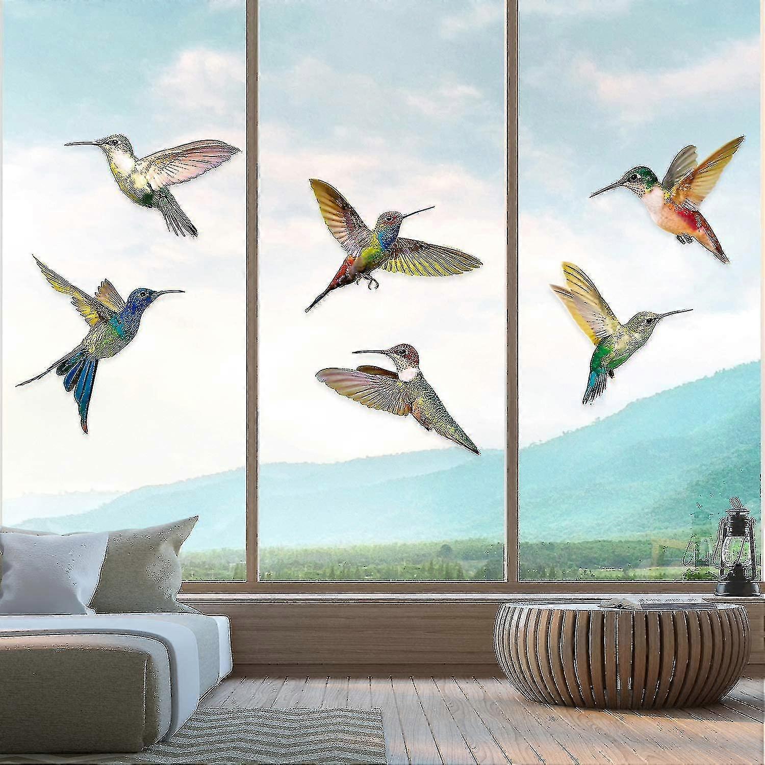 6 Pieces Hummingbird Window Clings Anti-collision Window Clings Decals ...