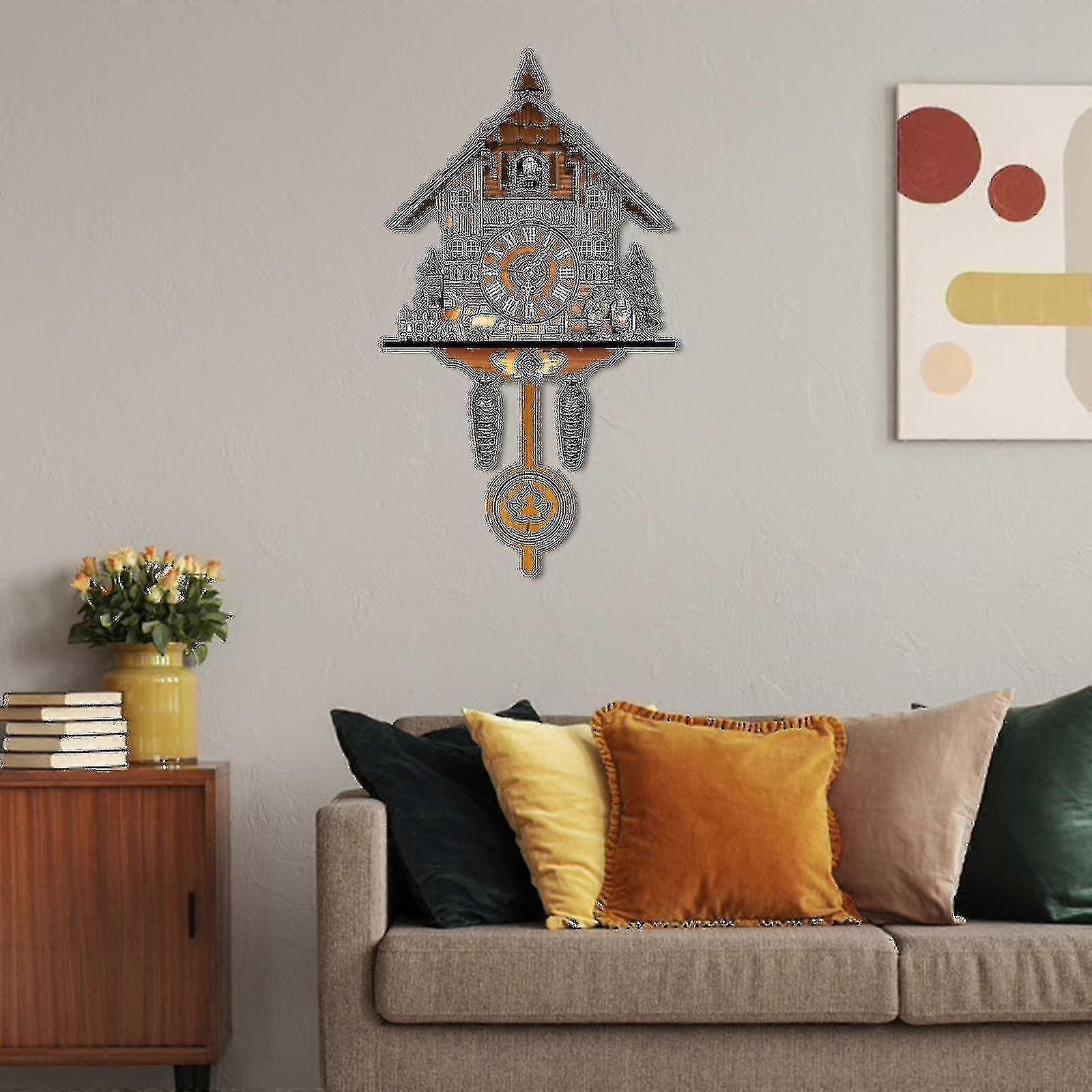 German Black Forest Cuckoo Clock Retro Nordic Style Wooden Cuckoo Wall ...