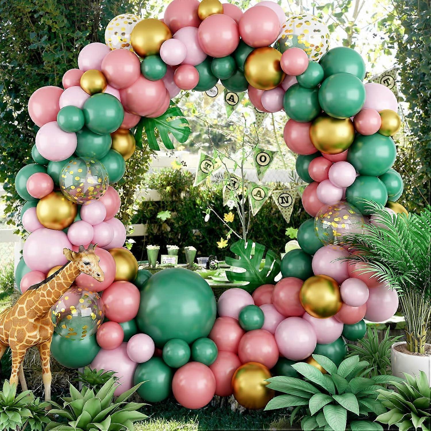 Sage Green Pink Balloon Garland Arch Kit with Green Pink Latex Balloons ...