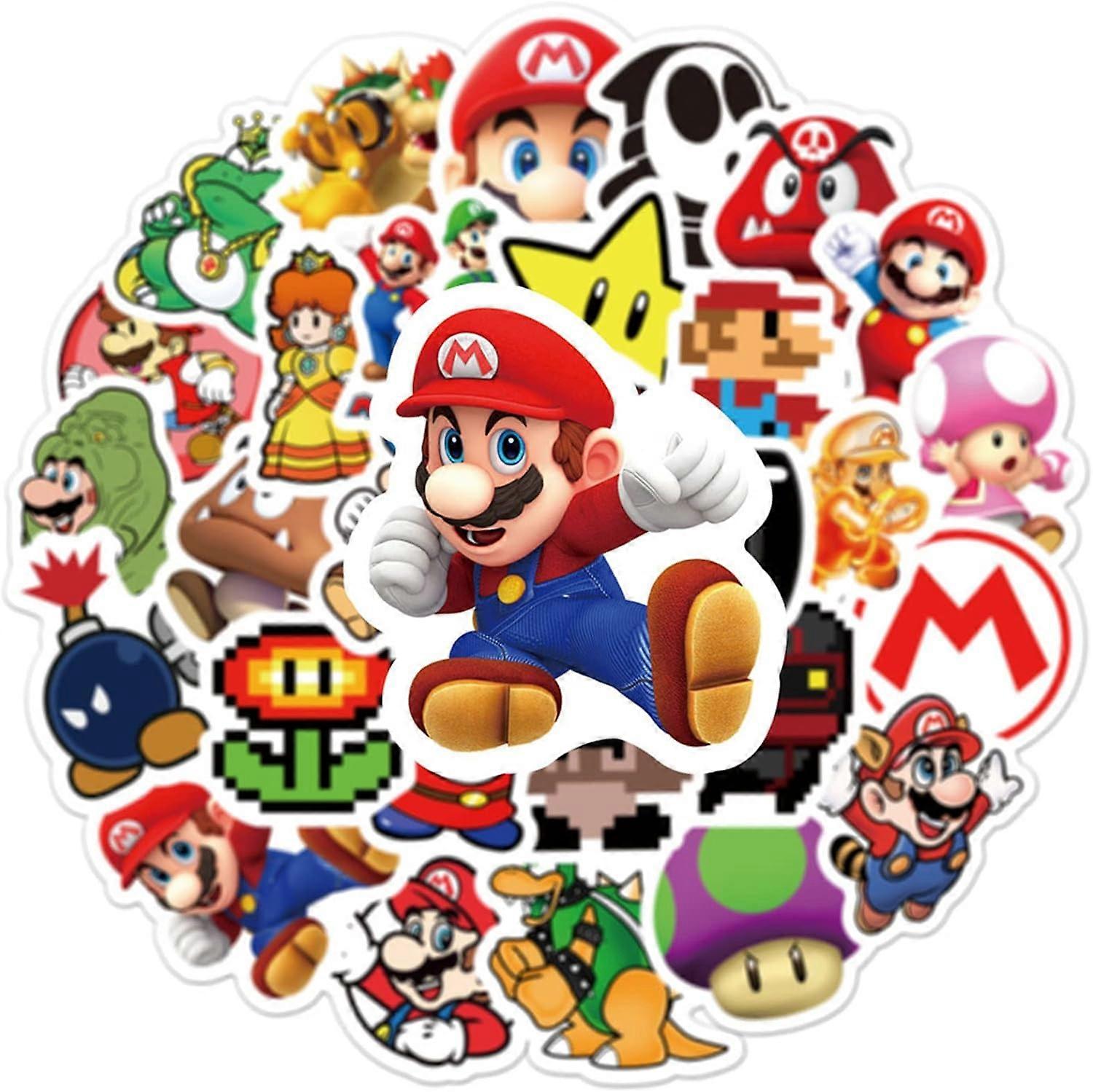 50pcs Super Mario Bros Stickers for Kids and Teens, Cool Cartoon Game ...
