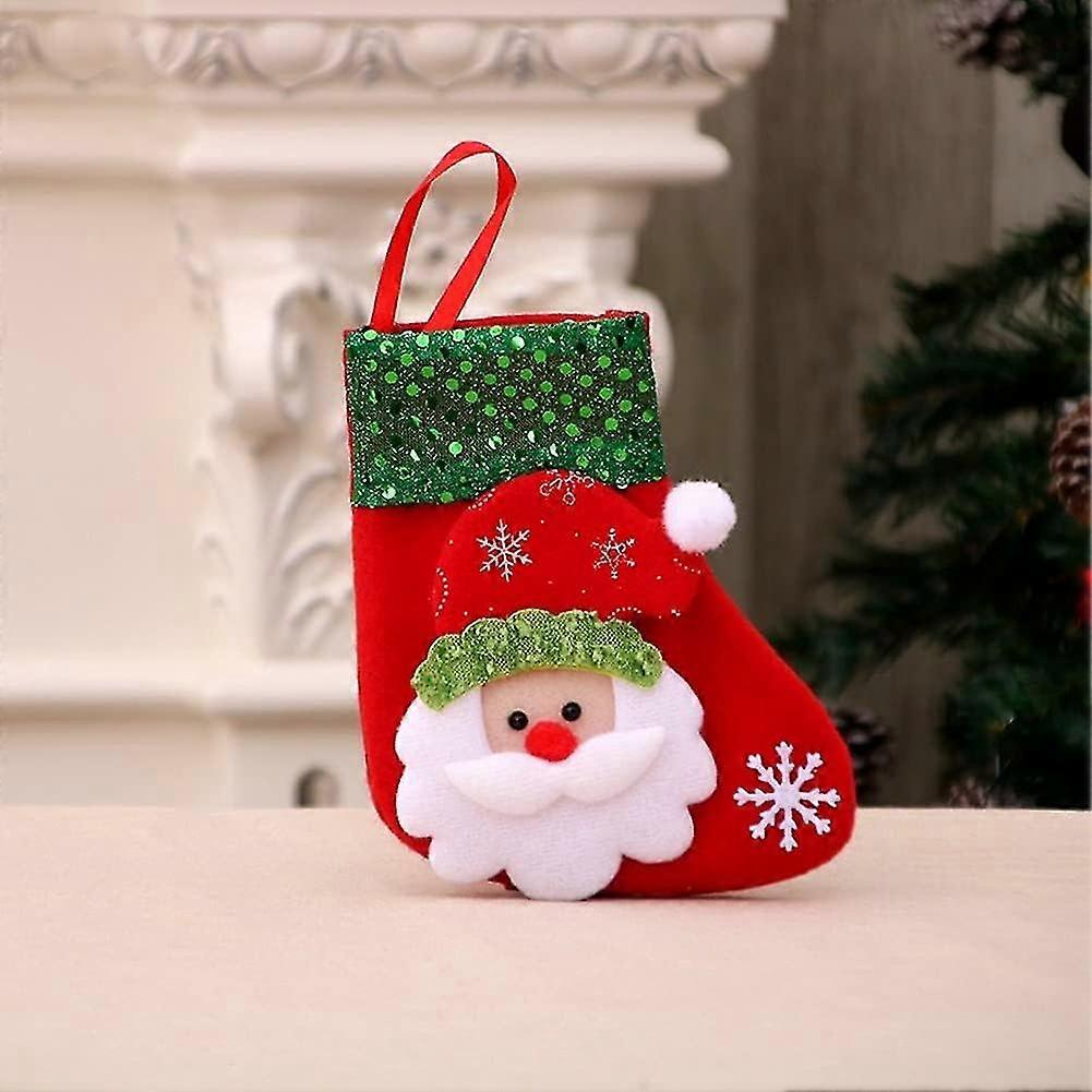 WJTG Generic Christmas Glitter Christmas Stockings Three-Dimensional ...