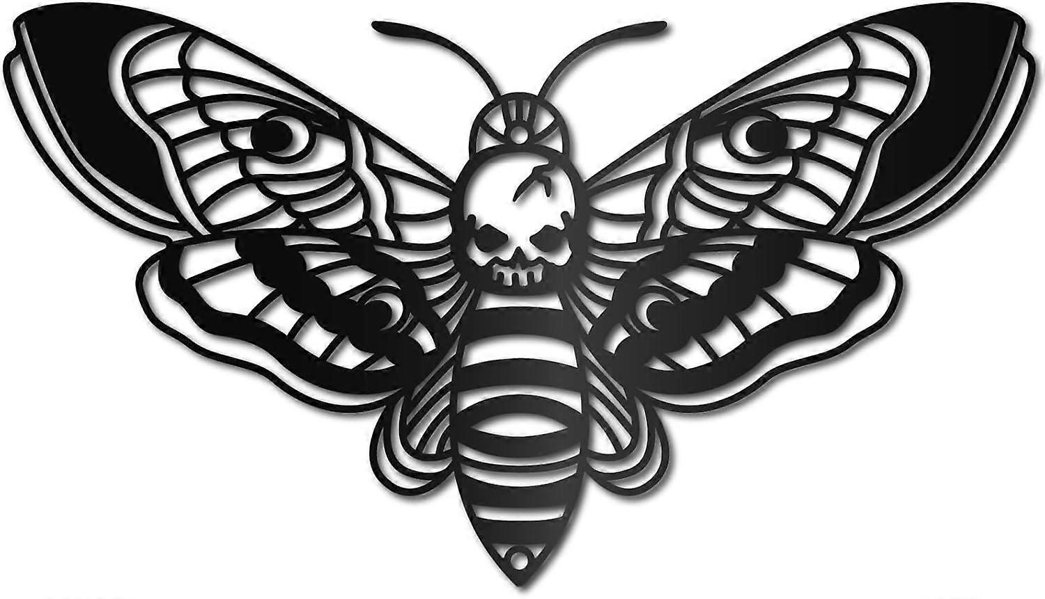 Death Head Moth Metal Wall Decor Black Skull Metal Wall Art Hanging ...