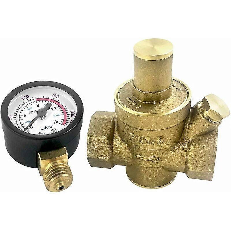 Water Pressure Regulator Brass - Adjustable Pressure Reducer Valve w ...