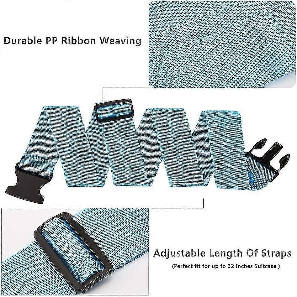 Luggage Straps 4pack Adjustable Suitcase Belts Travel Packing Belt With ...