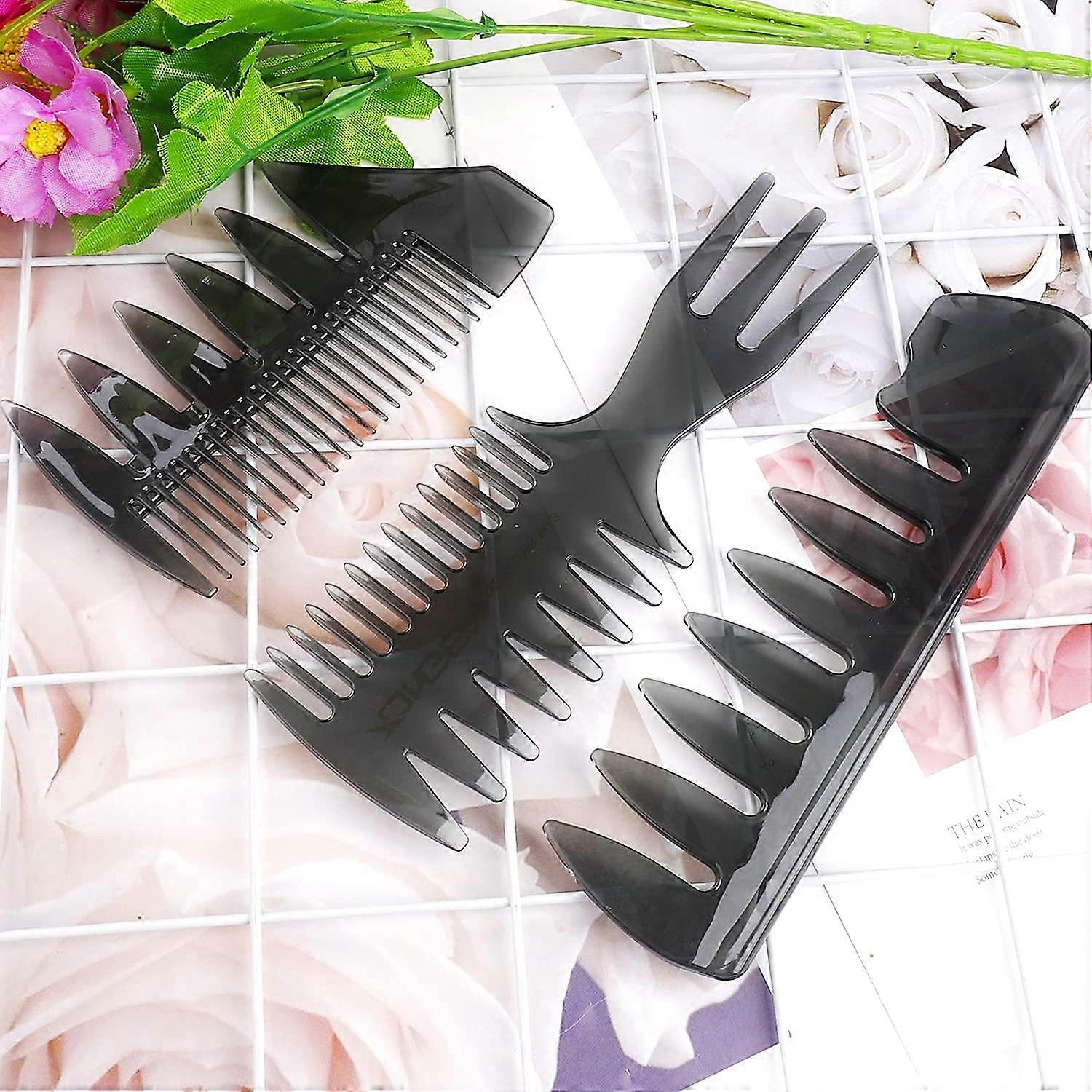 3PCS Pompadour Comb, Wide Tooth Men Styling Comb Black Afro Hair Combs ...