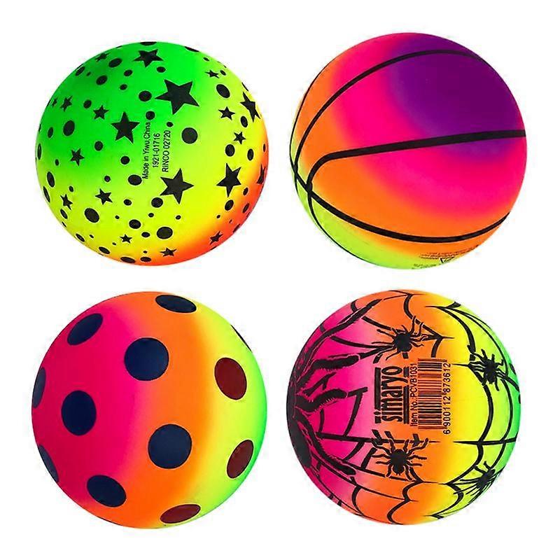 6 Inch Playground Ball Colorful Inflatable Beach Balls Rainbow PVC ...