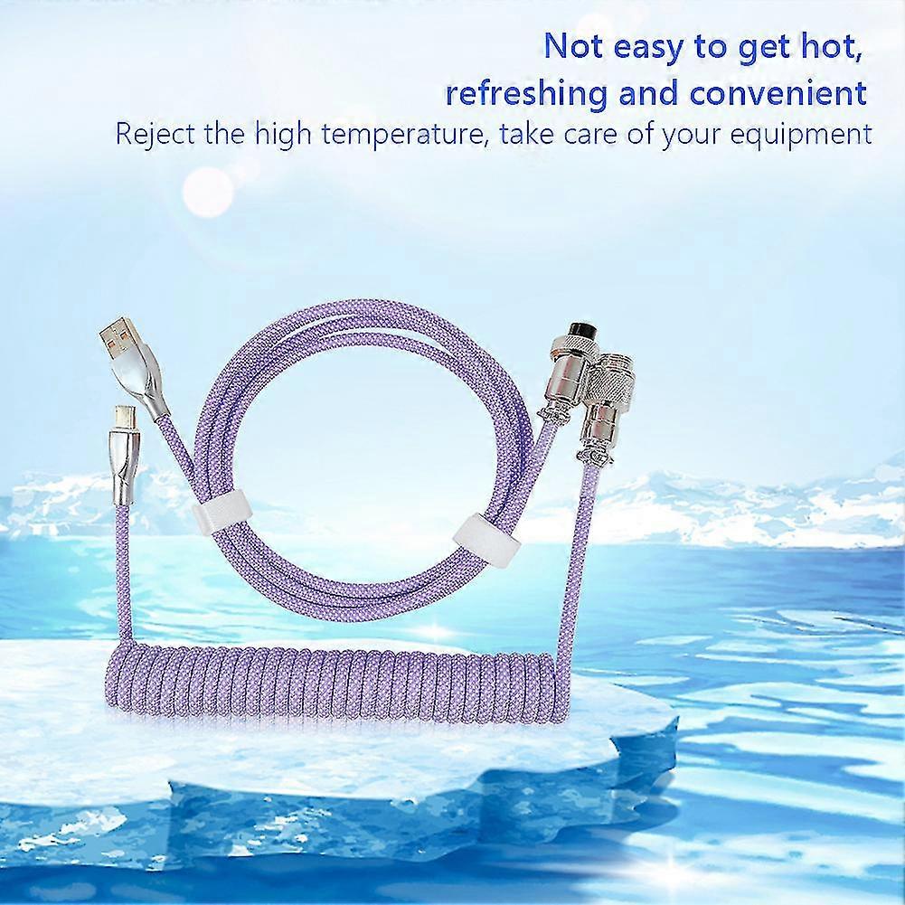 2 In 1 Coiled Aviator Wire Type-c To Usb Cable For Mechanical Keyboard ...