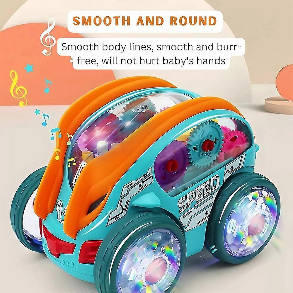Clear Car Electric Rotating Stunt Car Toy Car Music and Light Led ...