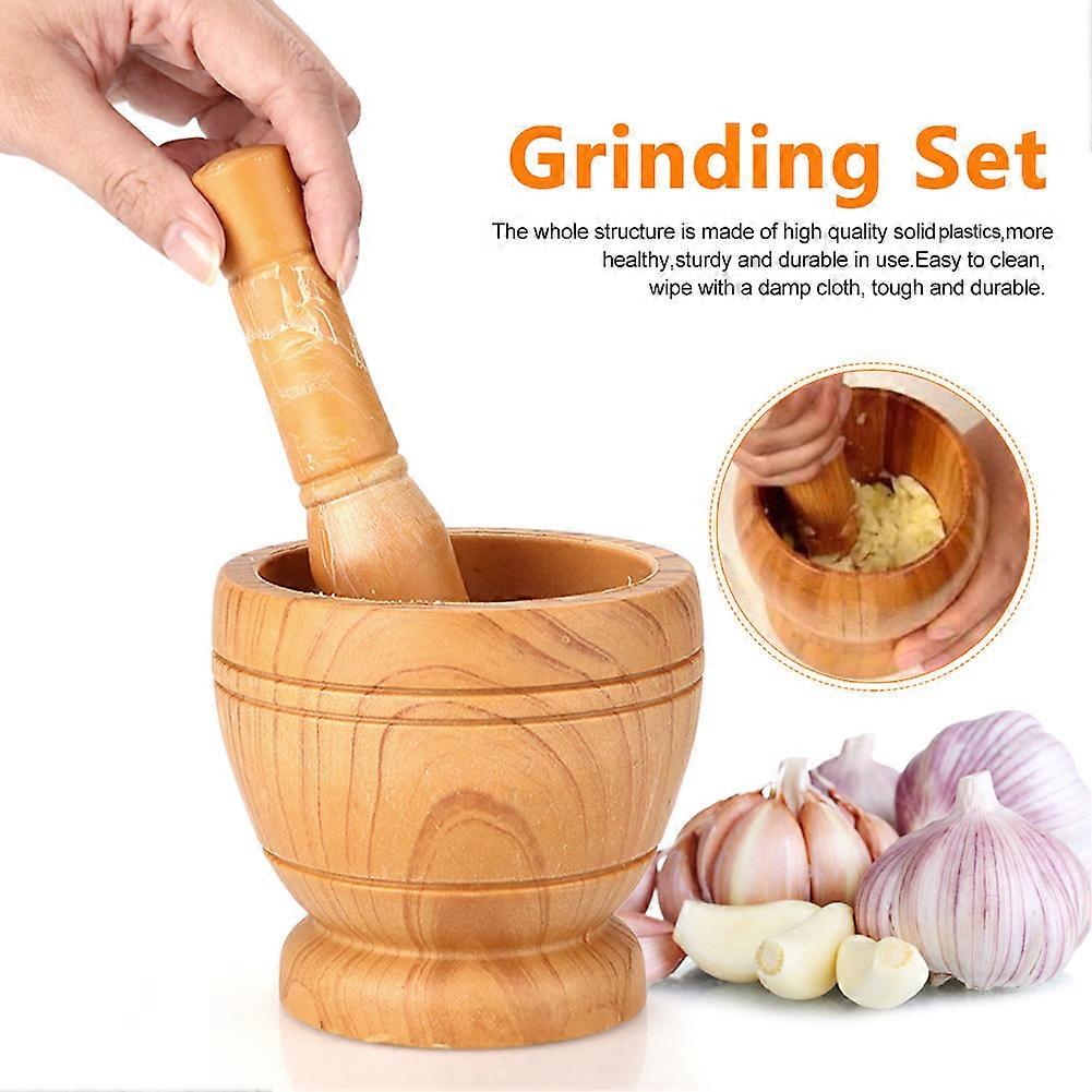 Kitchen Hand Manual Plastic Garlic Ginger Spices Mortar Pestle Set ...