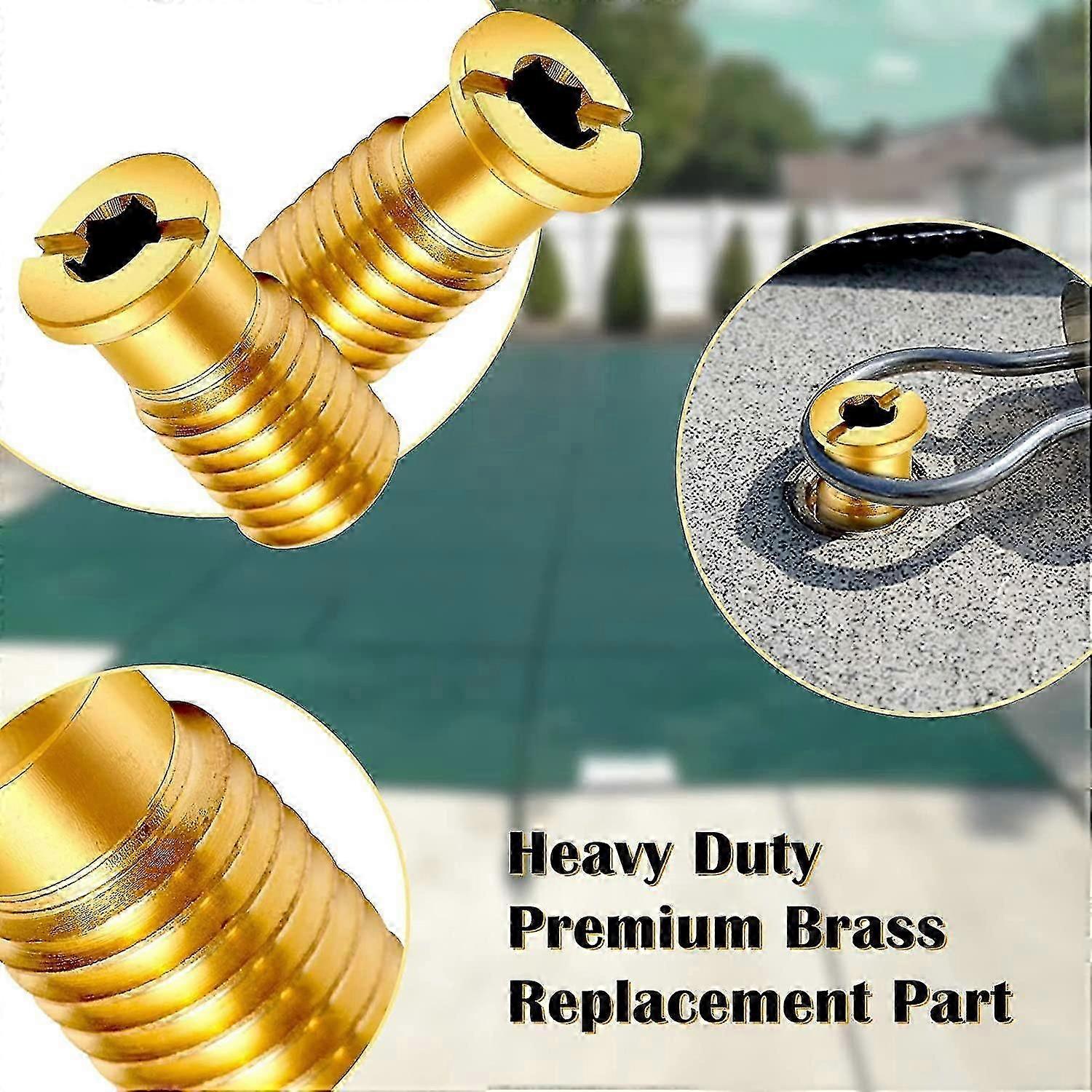 10 Pieces Brass Pool Cover Anchors Screws Pool Safety Cover Anchor ...