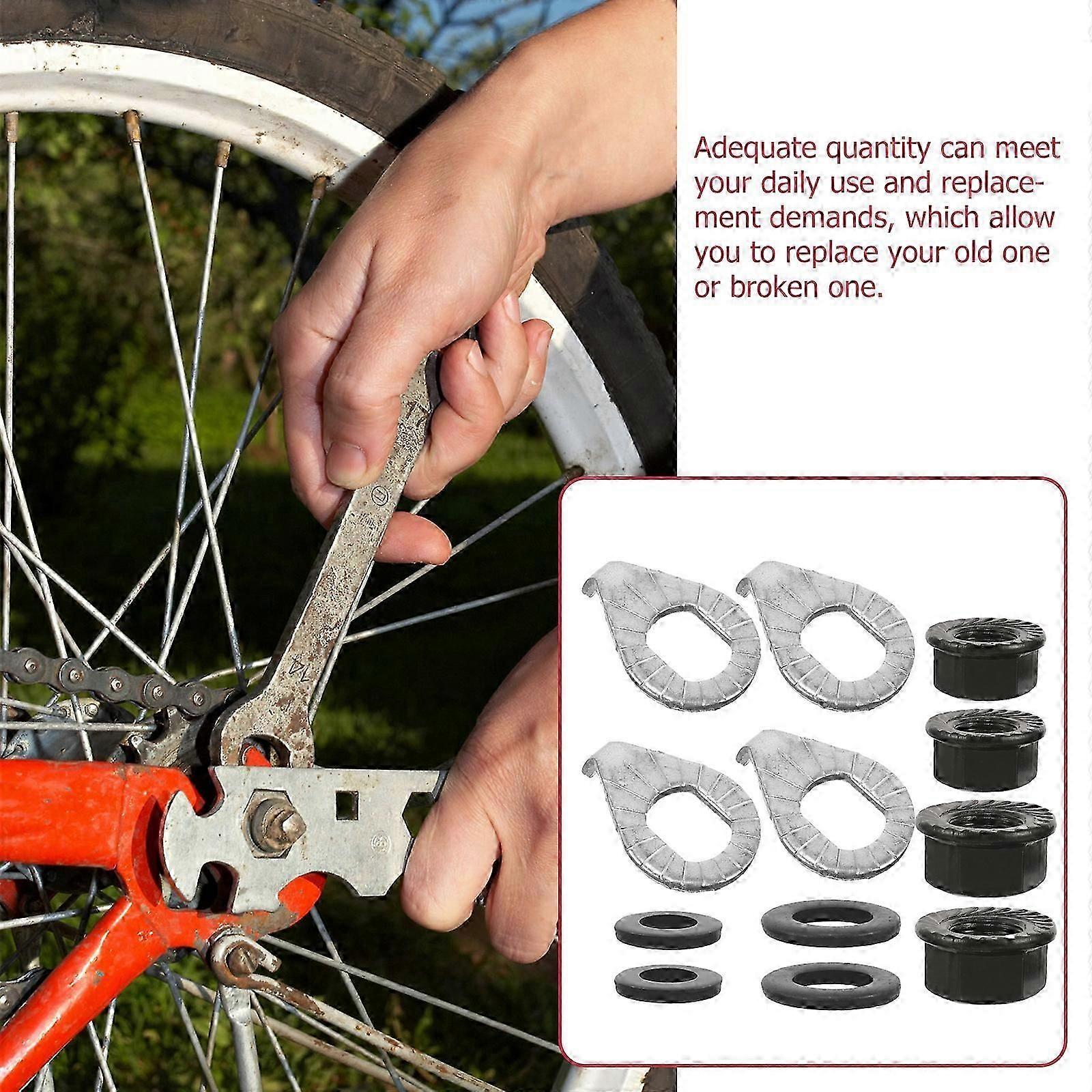 1 Set Bike Nuts Wheel Axle Nut and Safety Hanger Kit Bike Steel Flange ...