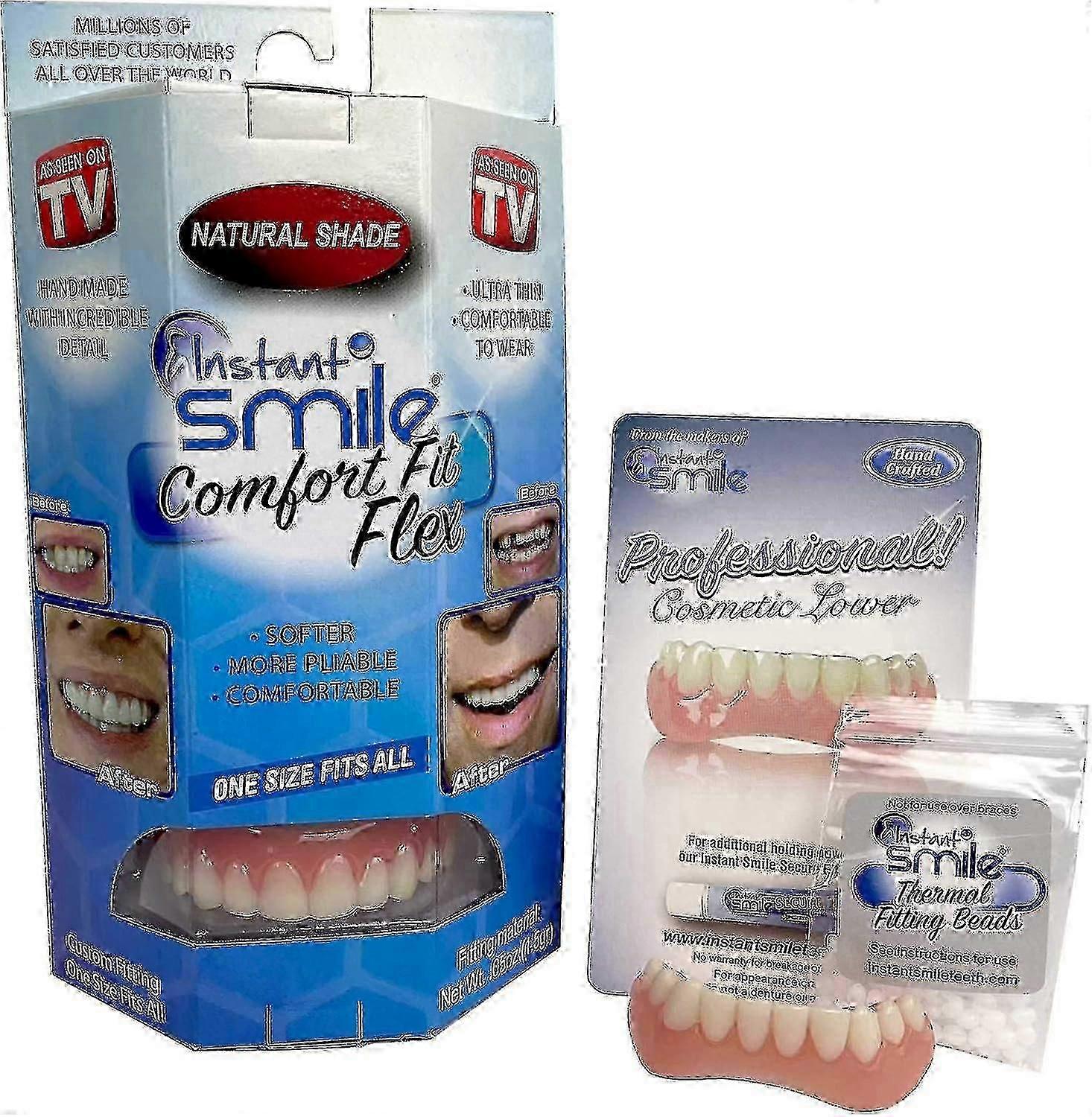 Instant Smile Comfort Fit Flex Teeth - Upper And Lower Matching Set ...