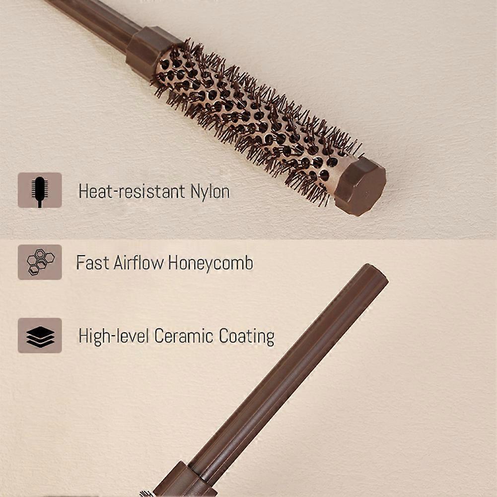 Mini Round Curling Brush For Short Hair Heat Resistant Aluminum Barrel ...