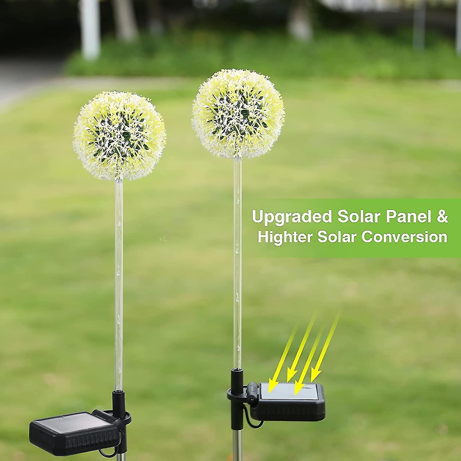 Solar Lights Outdoor, 4 Pieces Dandelion Flower Solar Lights With Led ...
