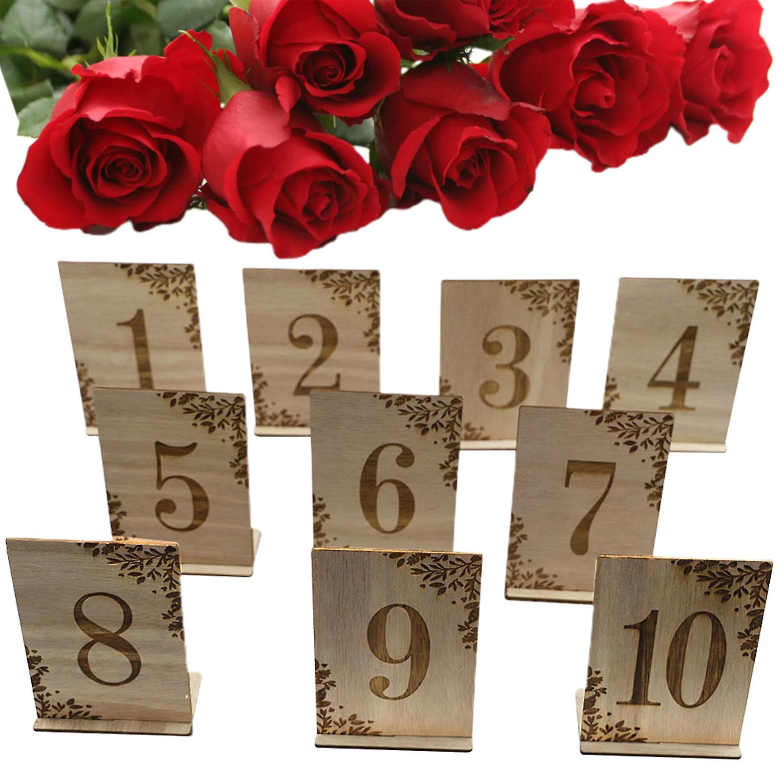 Wooden Wedding Table Number Tag Signs Set Letters Digital For Seat ...
