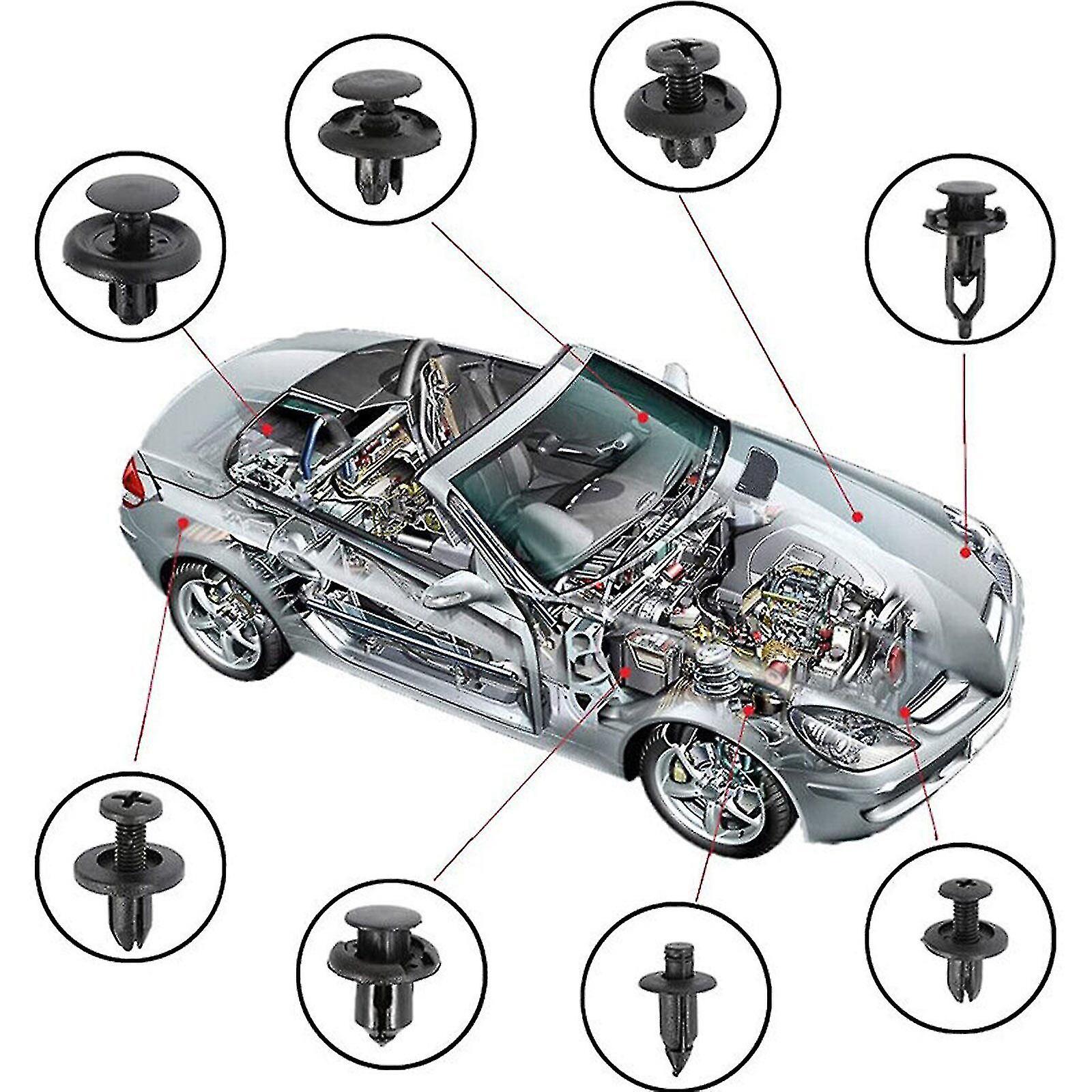635pcs Car Trim Body Clips Kit Rivets Retainer Door Panel Bumper ...