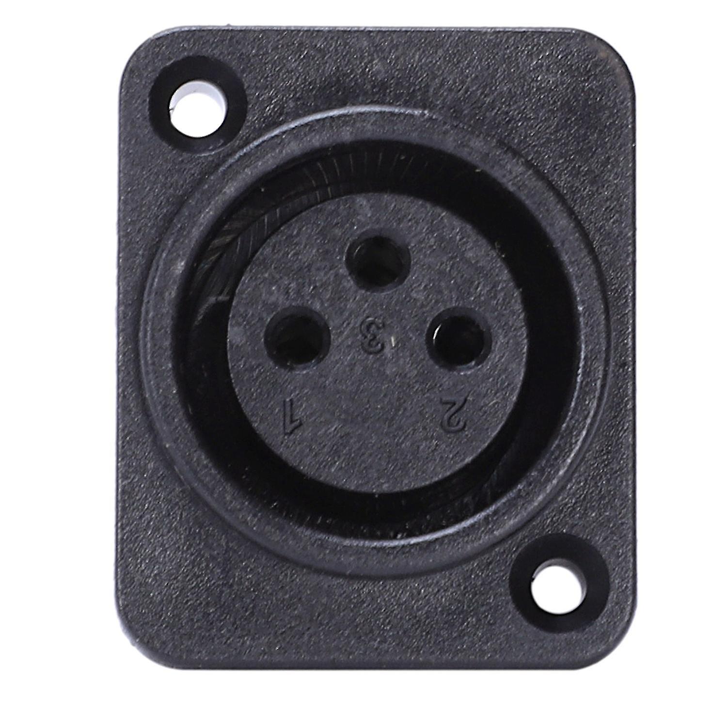 10pcs Black Xlr 3pin Female Jack Panel Mount Chassis Pcb Socket Connector | Fruugo UK