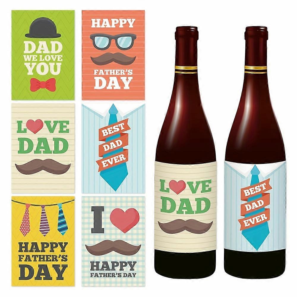 6pcs, Sticker, Labels Stickers, Father's Day Wine Bottle Labels ...