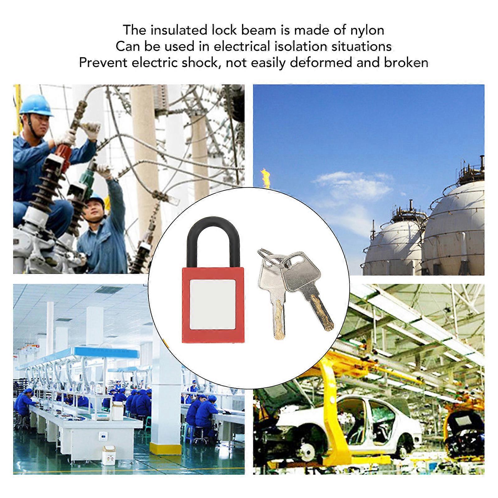 10Pcs Safety Padlock Nylon Short Beam Corrosion Rust Resistant Lockout ...