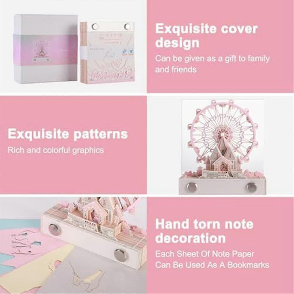 3D Notepad Desk Calendar with Lights, 2024 Calendar 3D Notepad Artopad ...