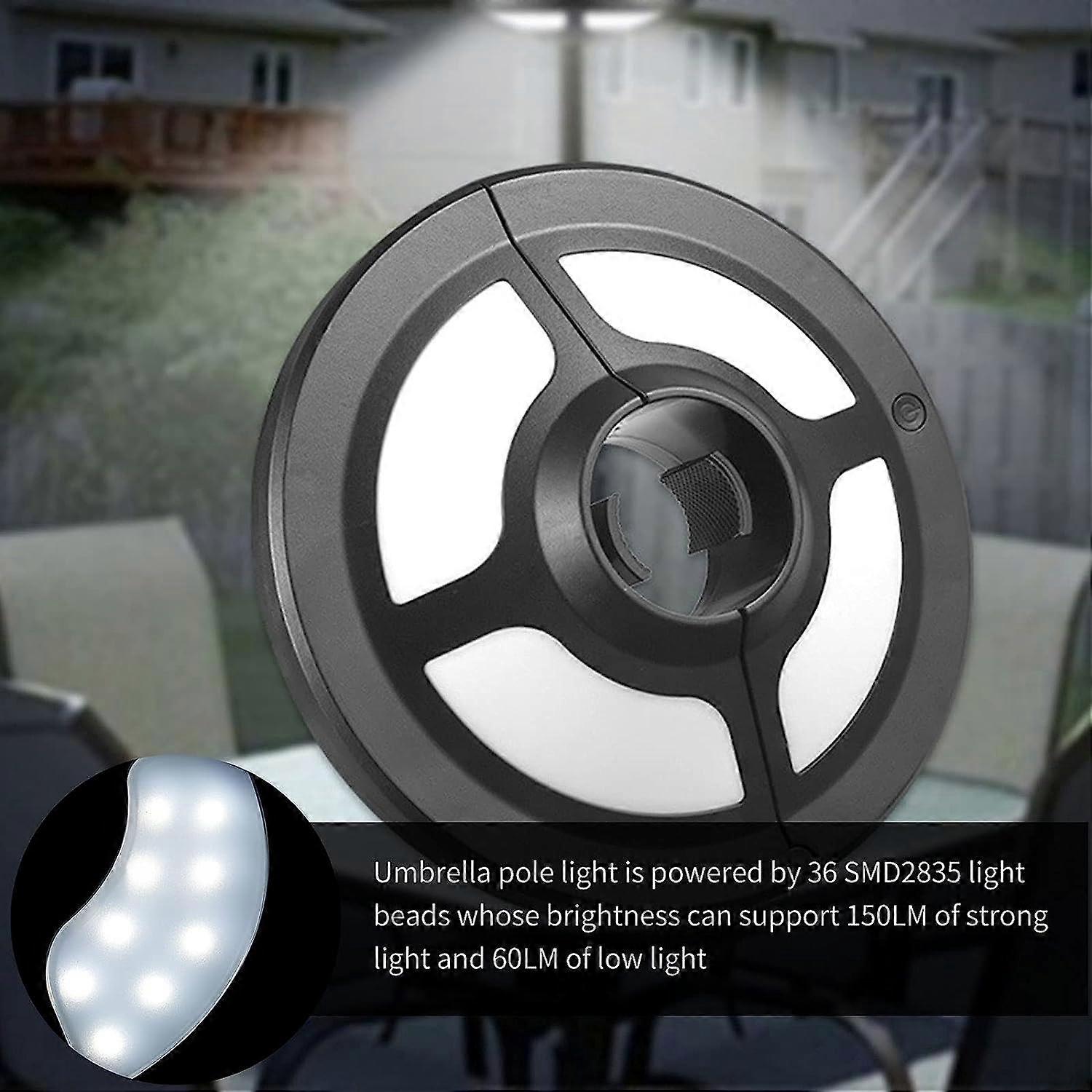 Parasol Lights, 36 LED Solar Yard Parasol Lights IP54 Waterproof ...