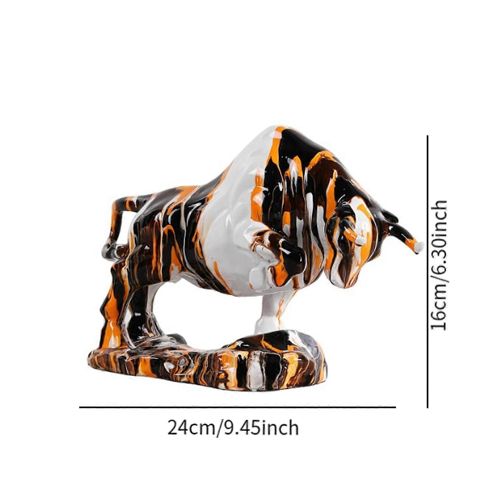 Cattle Statue Vivid Details Resin Bull Figurine for Shelf Living Room ...