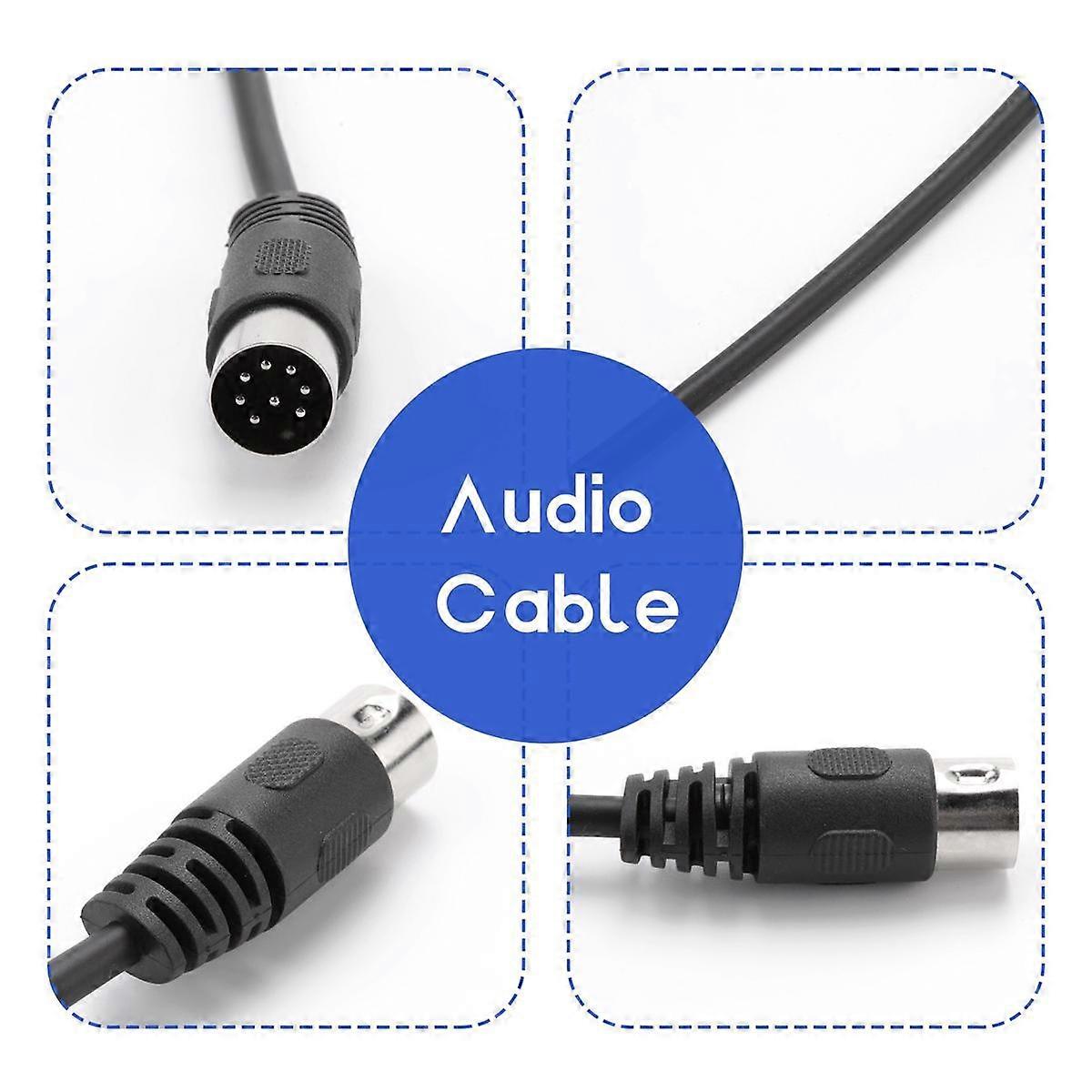 8 Pin Din Male to Male Speaker Audio Cable Adapter for Surveillance ...