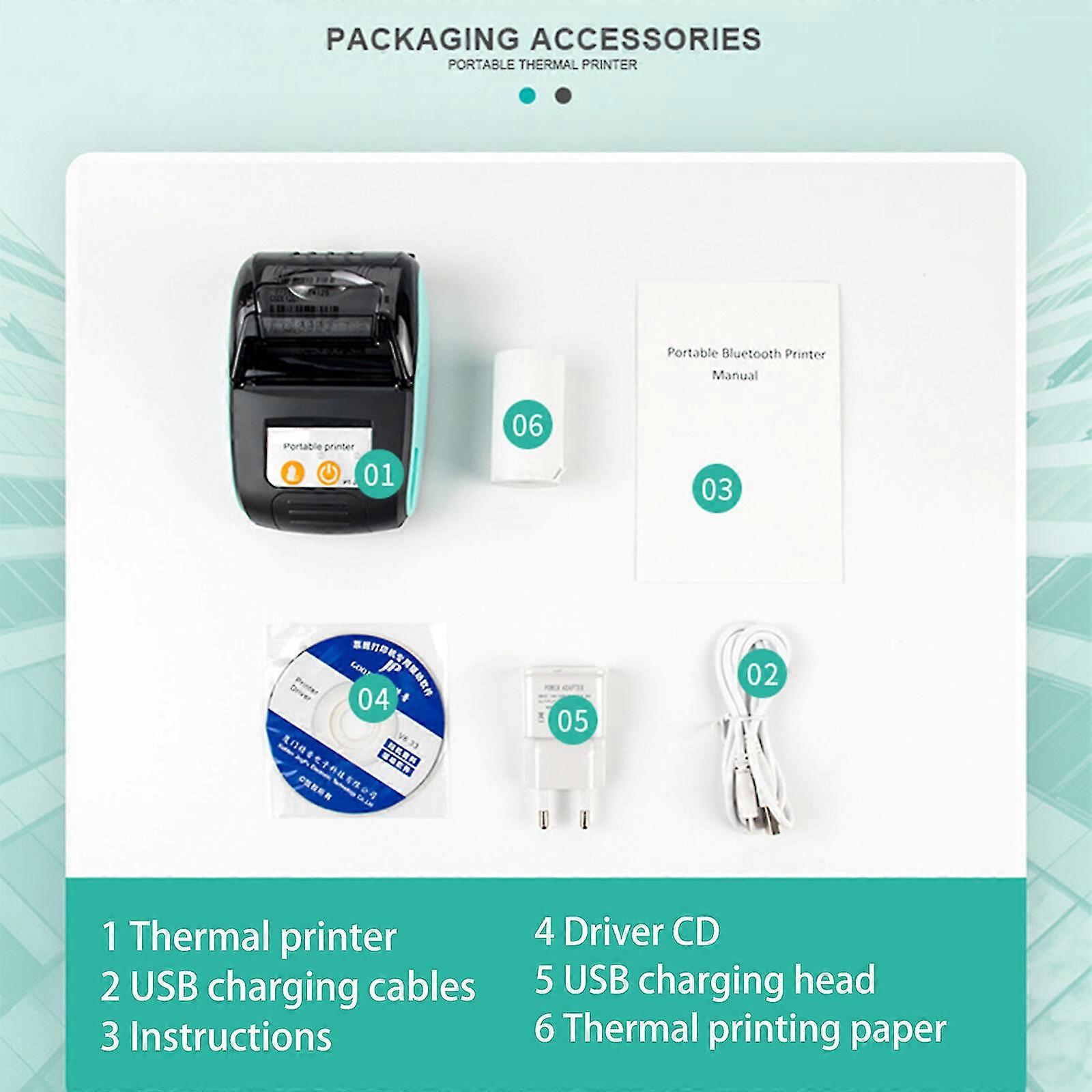 Bluetooth Receipt Printer, 58mm Mini Wireless Pos Receipt Printer ...