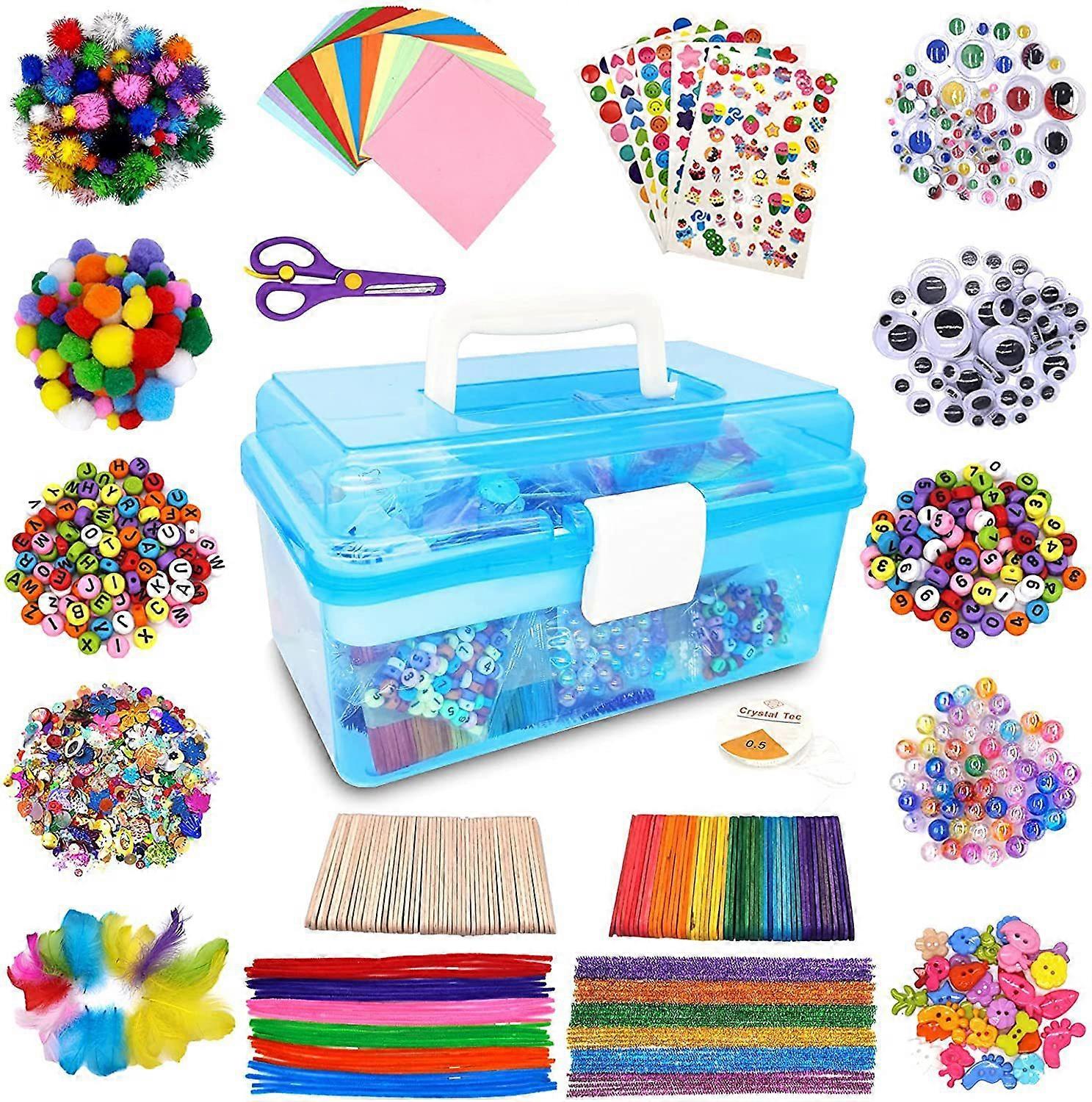 1000+ Pcs Kids Craft Box Kit Toddler Arts And Crafts For Kids Includes ...