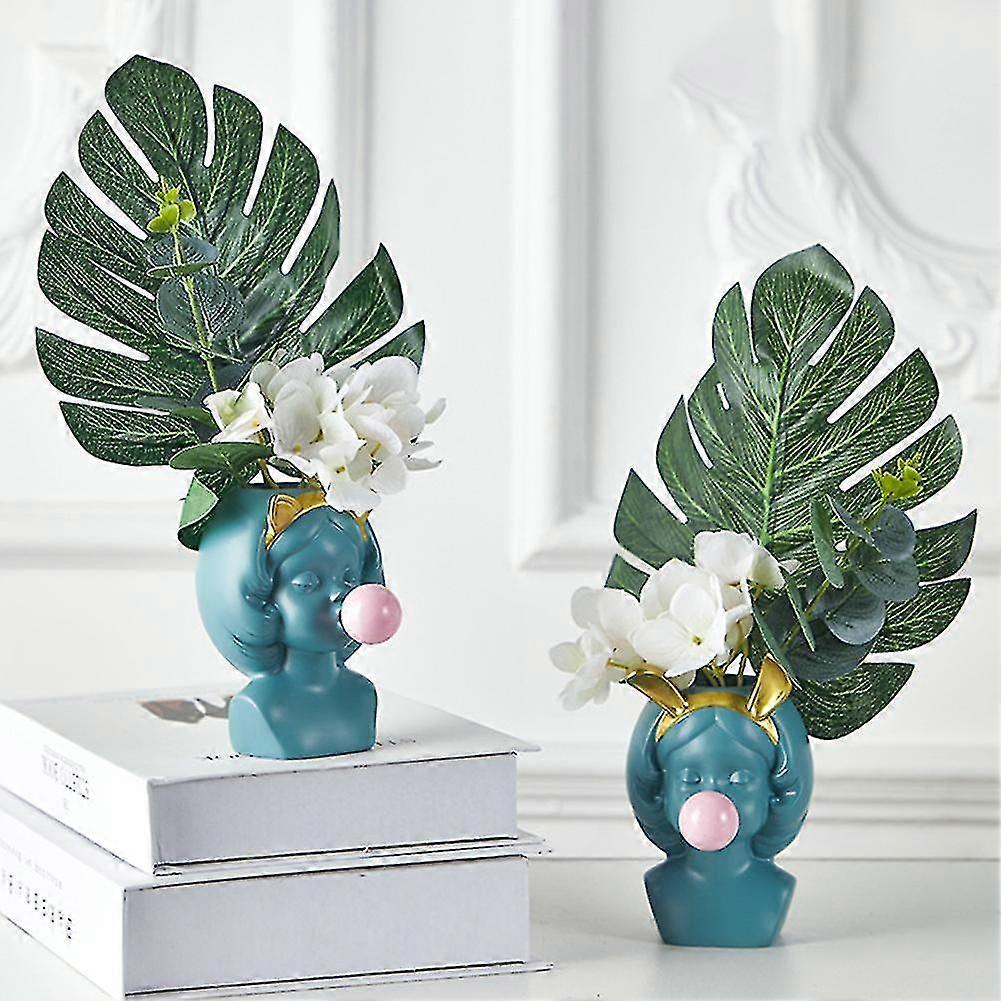 Cute Girl Blowing Bubbles Succulent Planters Flower Pot Nordic For Home ...