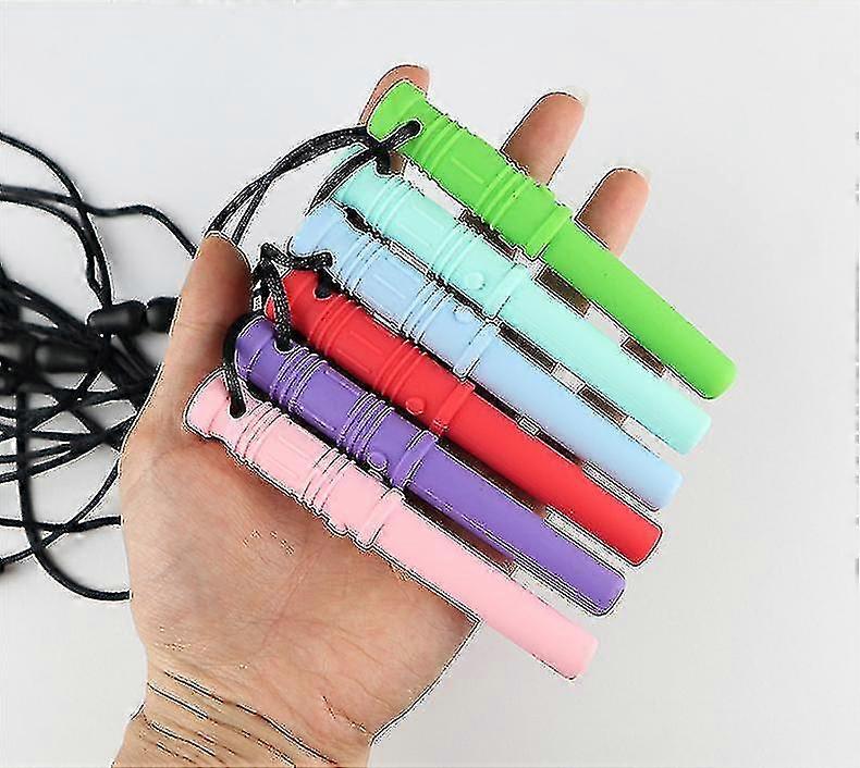 6pcs Sensory Chew Necklace For Kids Toddlers With Autism ,biting Needs ...