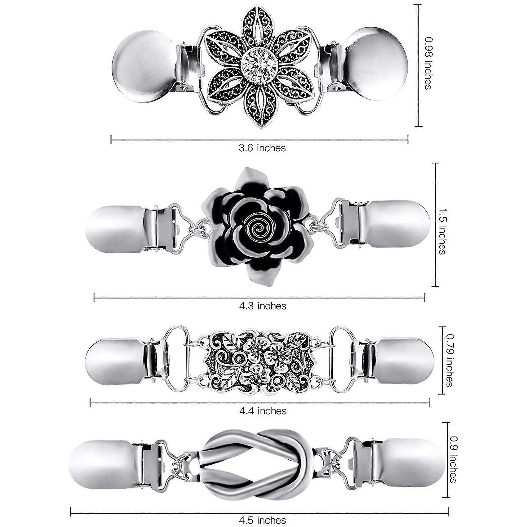 4 Pieces Vintage Sweater Shawl Clips Retro Cardigan Clips Dress Shirt ...