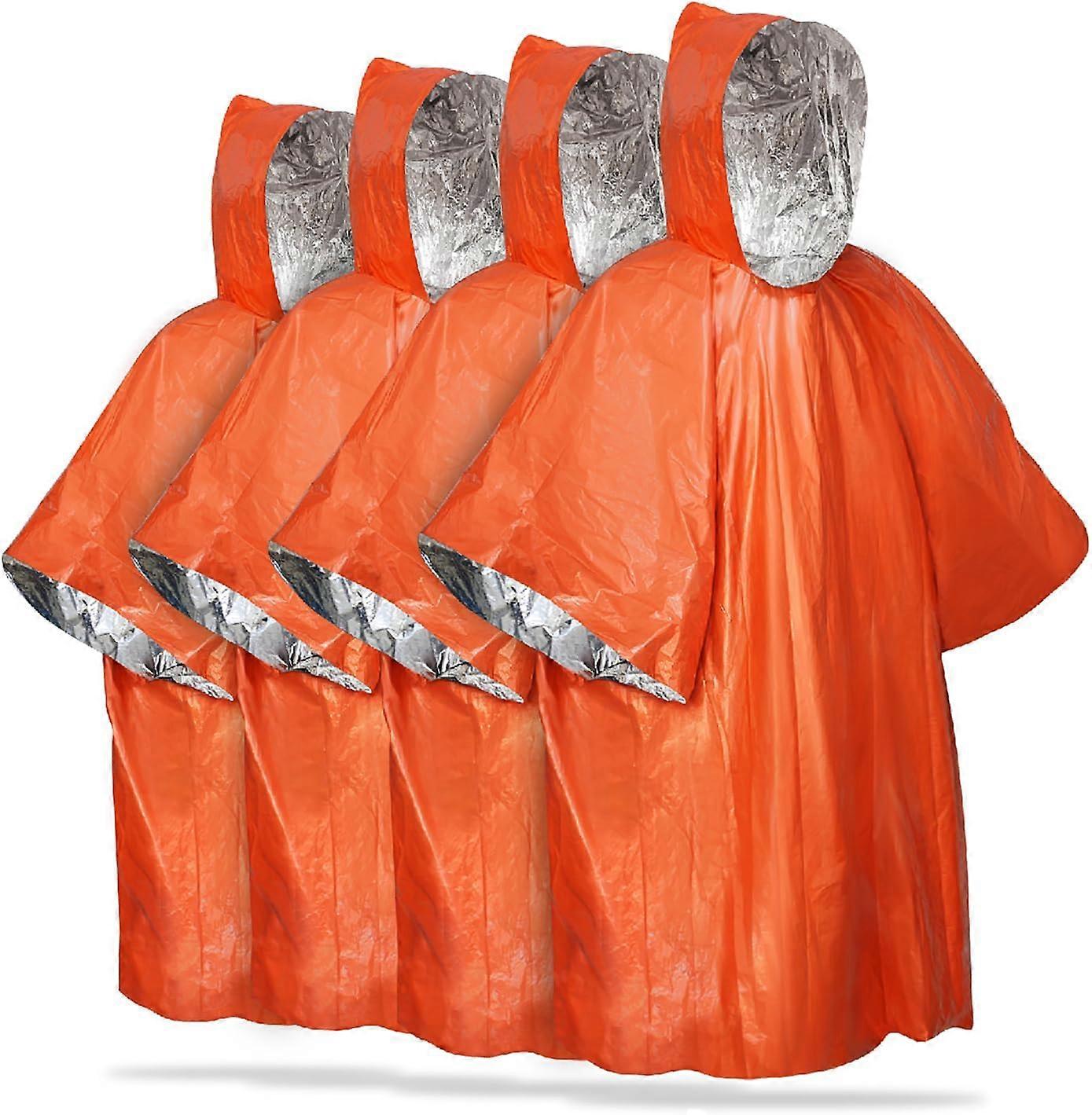 Emergency Rain Poncho [4 Pack] Reusable Weather Resistant Raincoat for ...