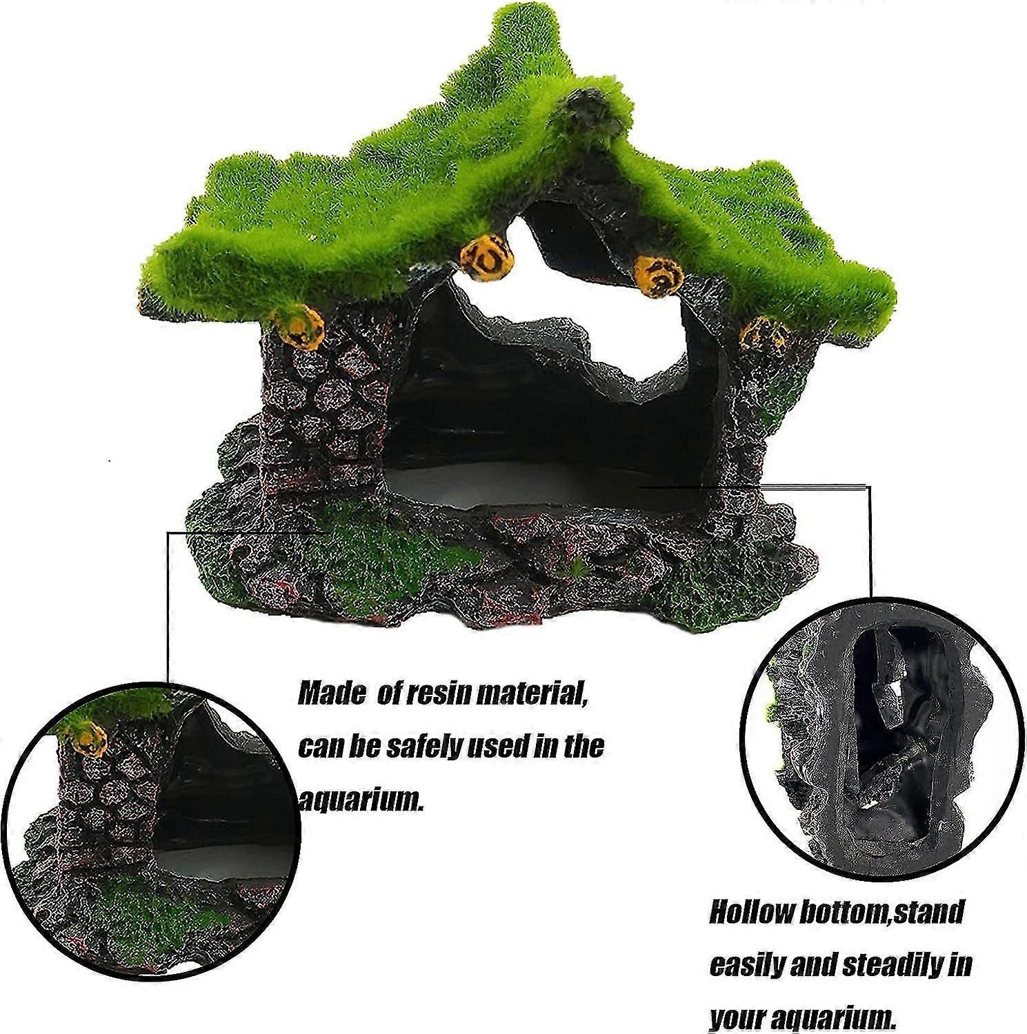 Aquarium Decoration House Resin Hollow Hideout House, Betta Fish Log ...