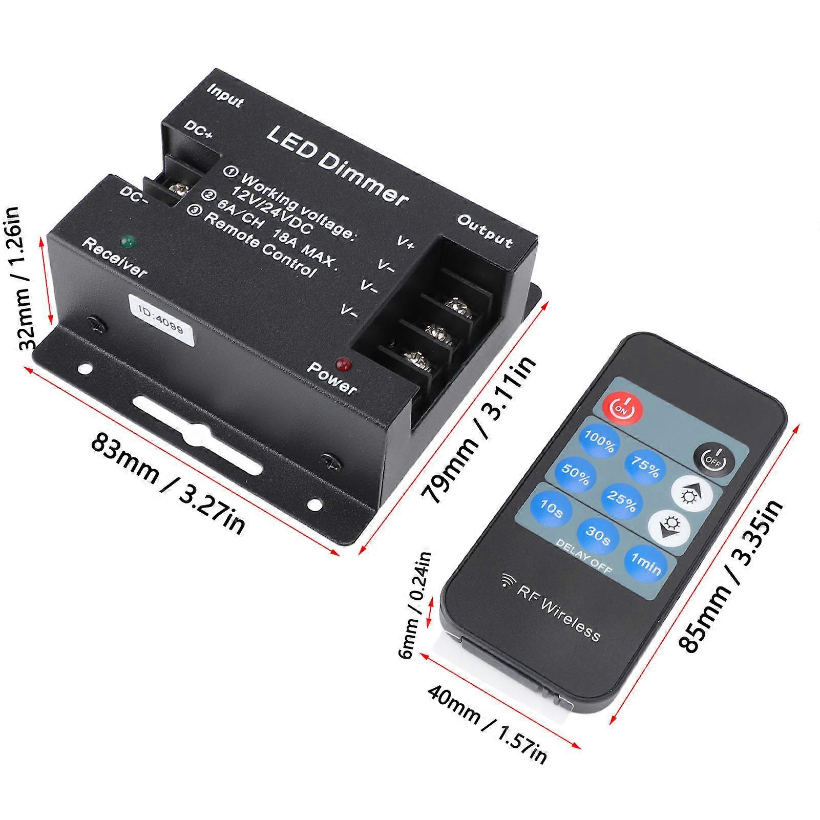 RF Wireless Remote LED Dimmer 11 Keys Remote Control Adjust Brightness ...