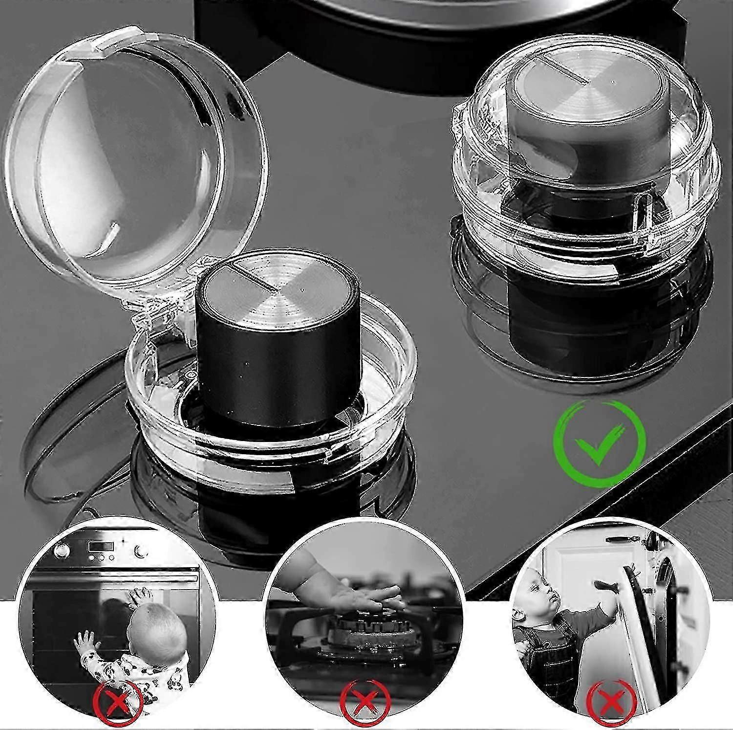 8 Pcs Stove Knob Covers, Oven Knob Lock Security Knob Cover Guards ...