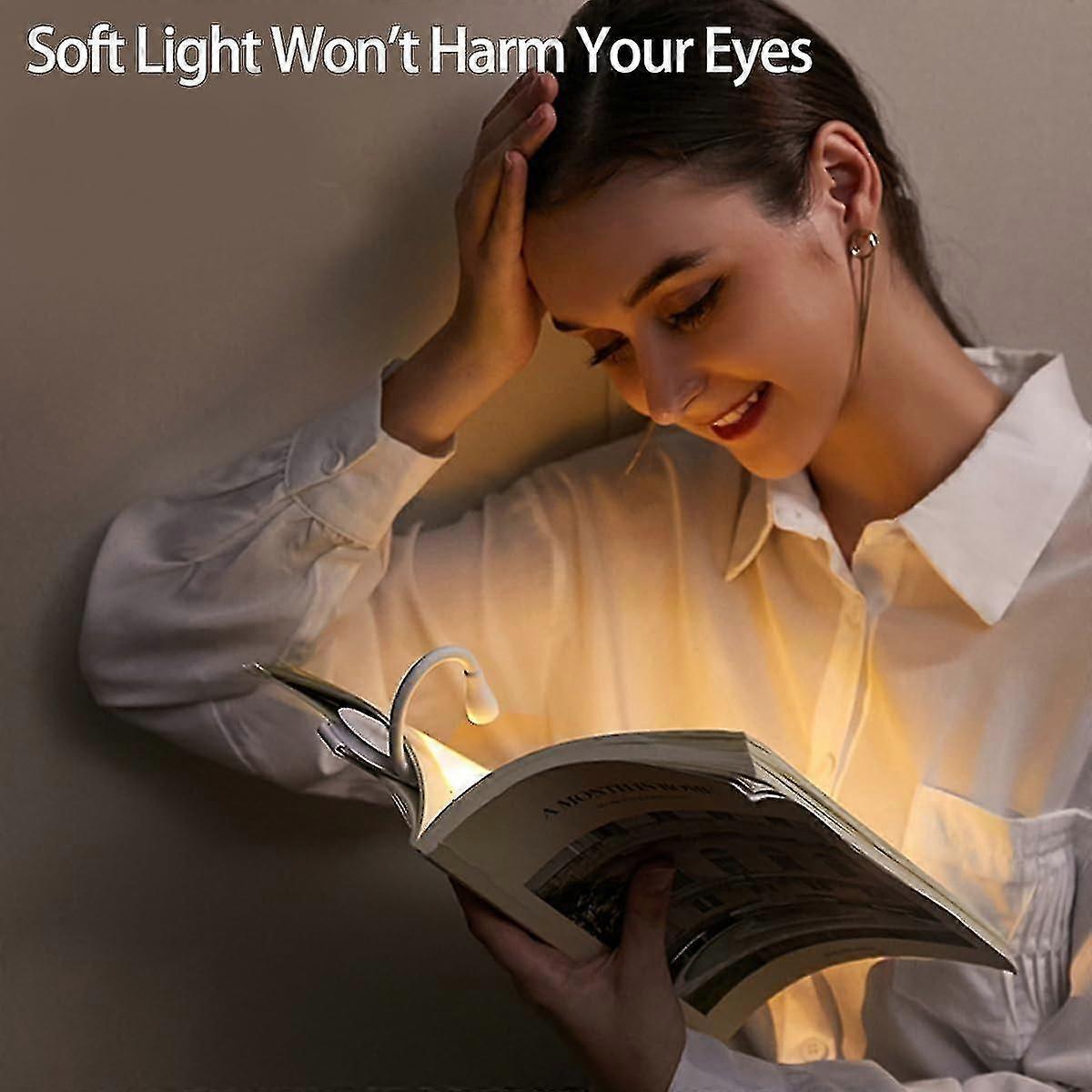 Book Light, Rechargeable Clip On Reading Light, Adjustable Brightness ...
