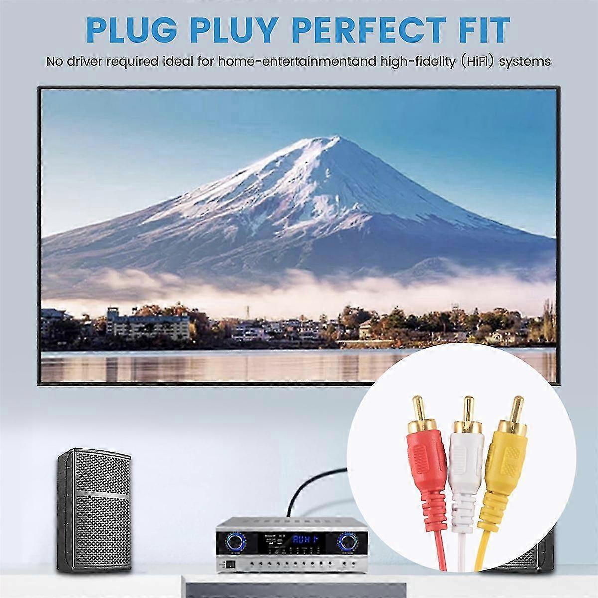 1080P HDMI Male to RCA AV Cable with S Video Audio Output for HDTV DVD ...