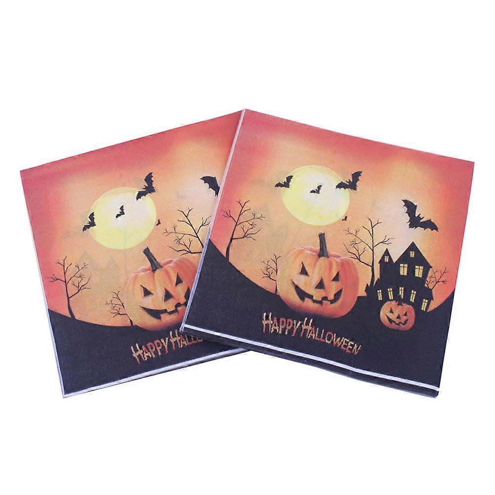 Bat Pumpkin Printed Napkins for Party Use 40 Sheets Disposable Paper ...